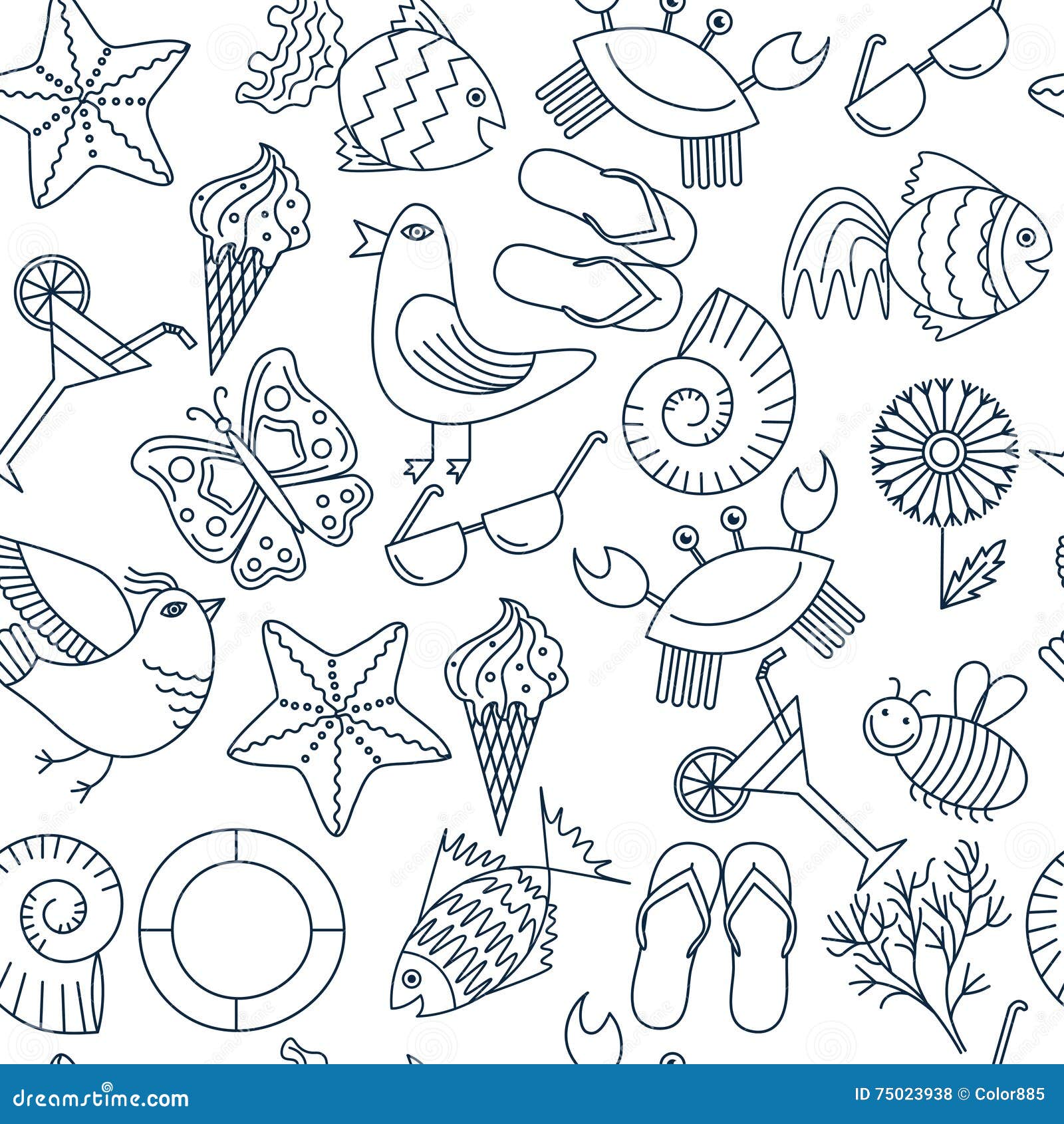 Children S Drawing. Summer Background. Seamless Texture Stock Vector ...
