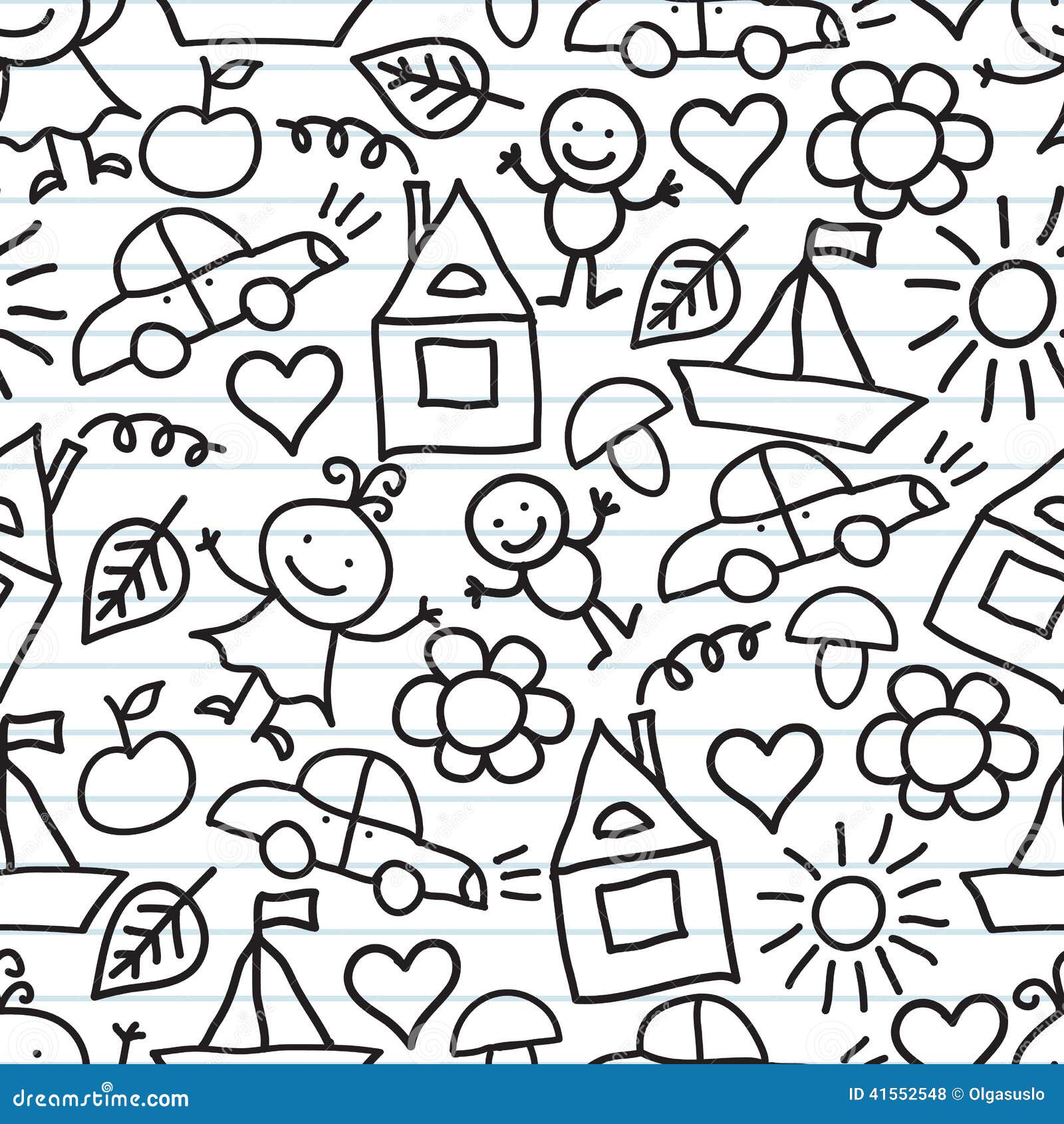 Children S Drawings. Doodle Background Stock Illustration ... Children S Drawings. Doodle Background Stock Illustration ...