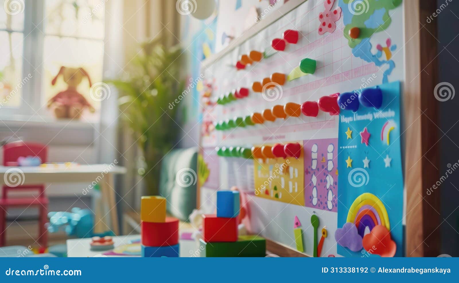 Children S Educational Activity Board in Playroom Stock Illustration ...