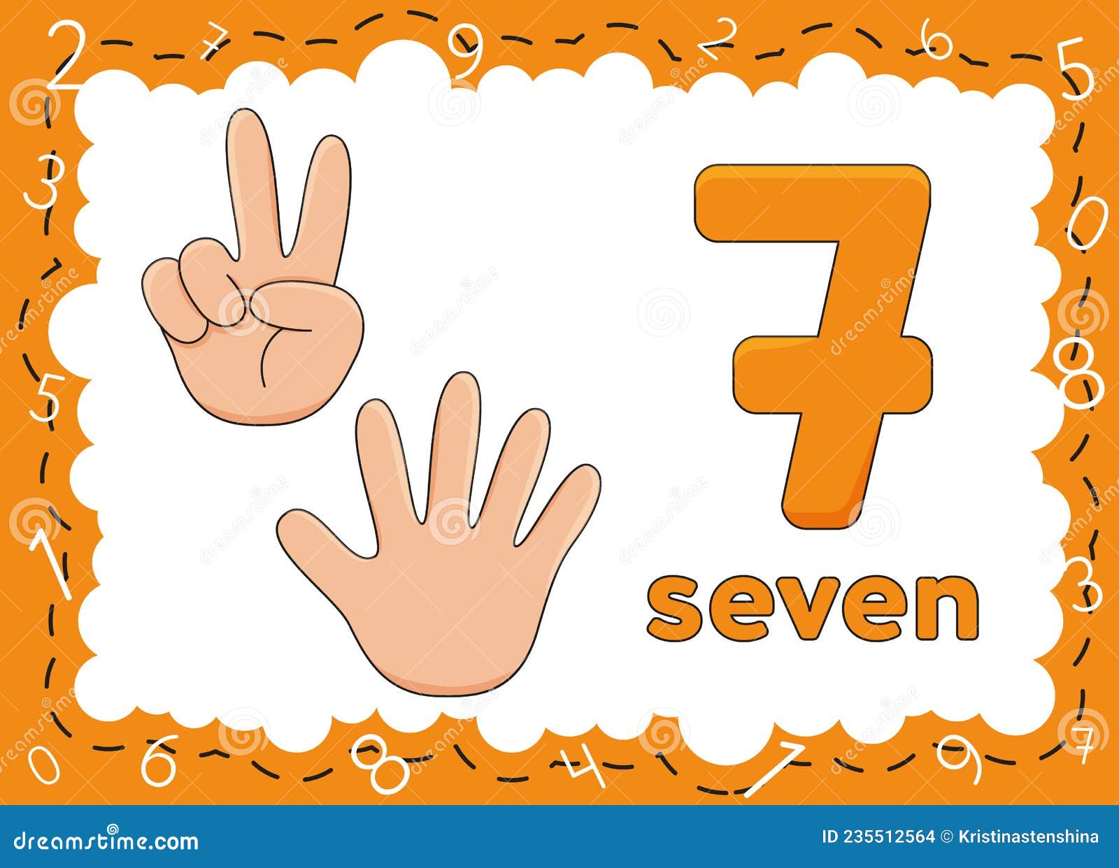 Children S Educational Cards with Numbers. Flashcards Finger Counting ... Children S Educational Cards with Numbers. Flashcards Finger Counting ...