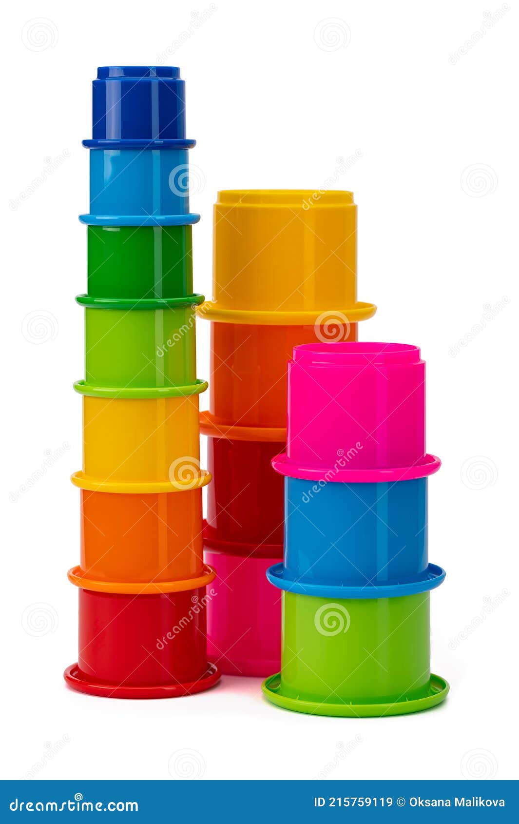 Children's Educational Multi-colored Pyramid On A White Isolated ...