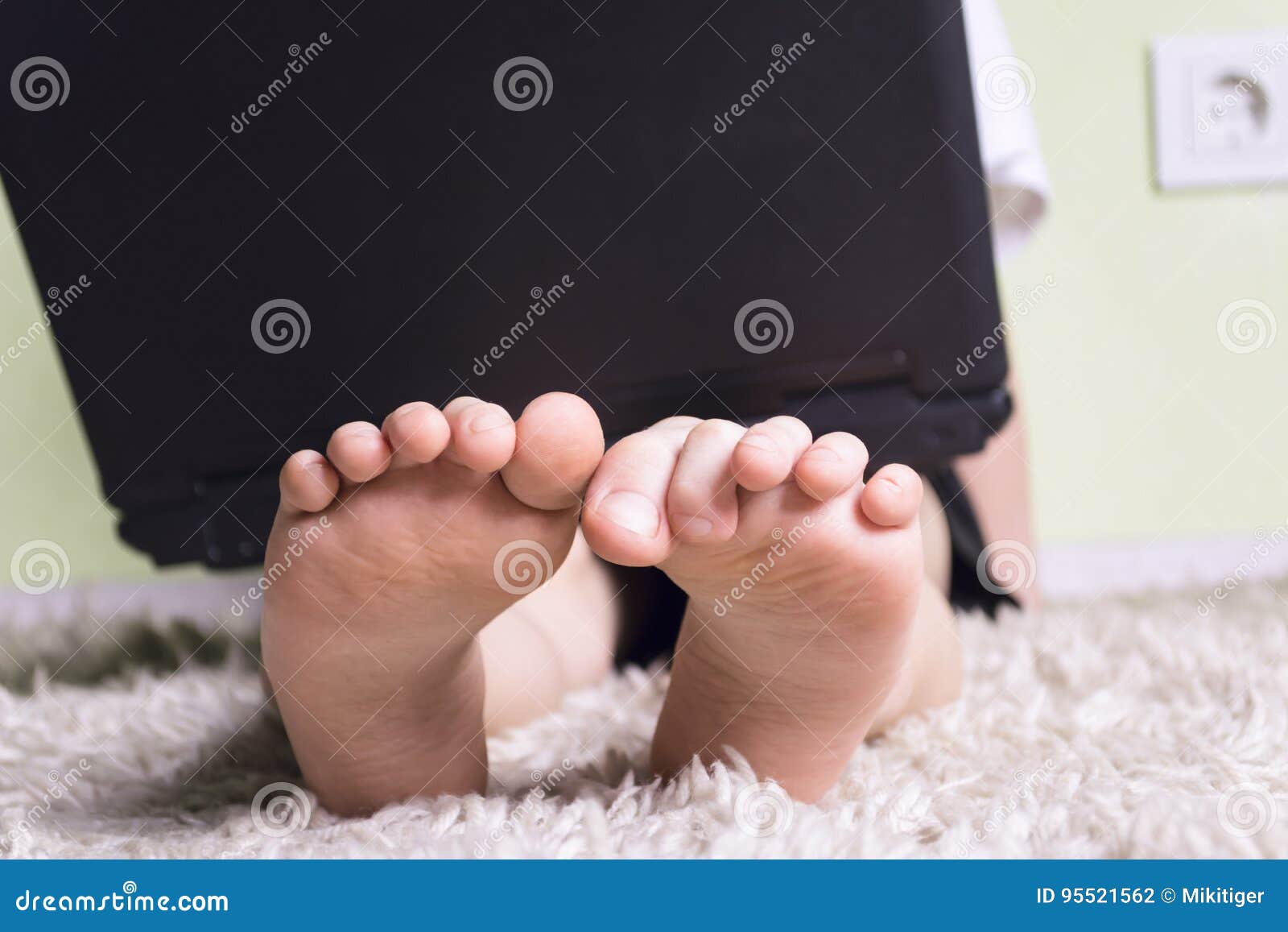 Children& X27;s Feet and Laptop Stock Photo - Image of child, computer ...