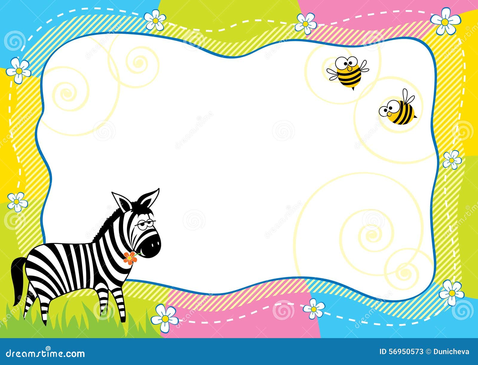 Children S Frame with a Zebra Stock Vector - Illustration of striped ...