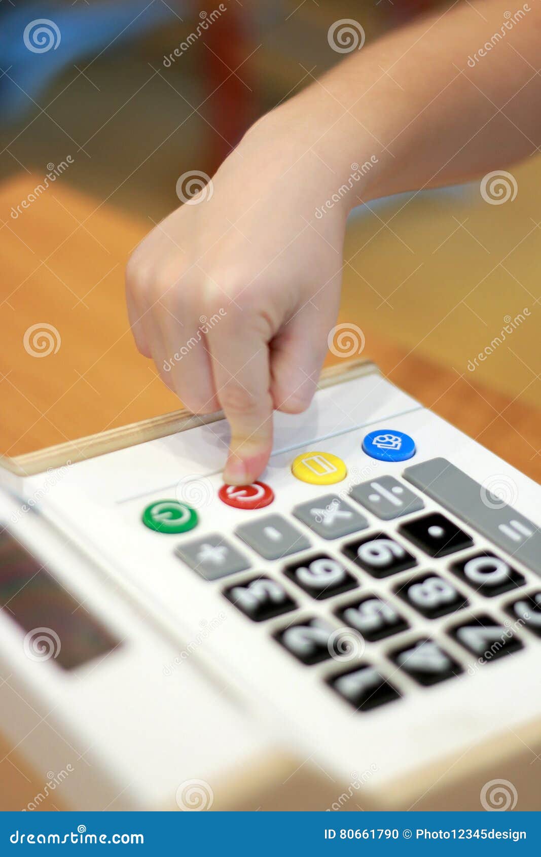 Children`s Red Calculator With White Numbers Isolated On White ...