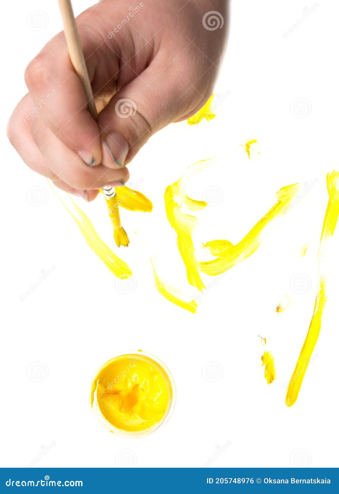 Paint for Drawing in a Child`s Hand Stock Photo - Image of pattern ...