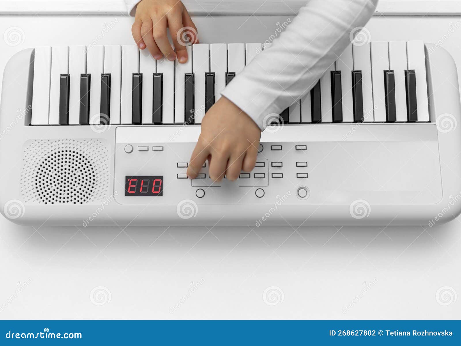 Children S Hands on the Keys of the Synthesizer. Stock Photo - Image of ...