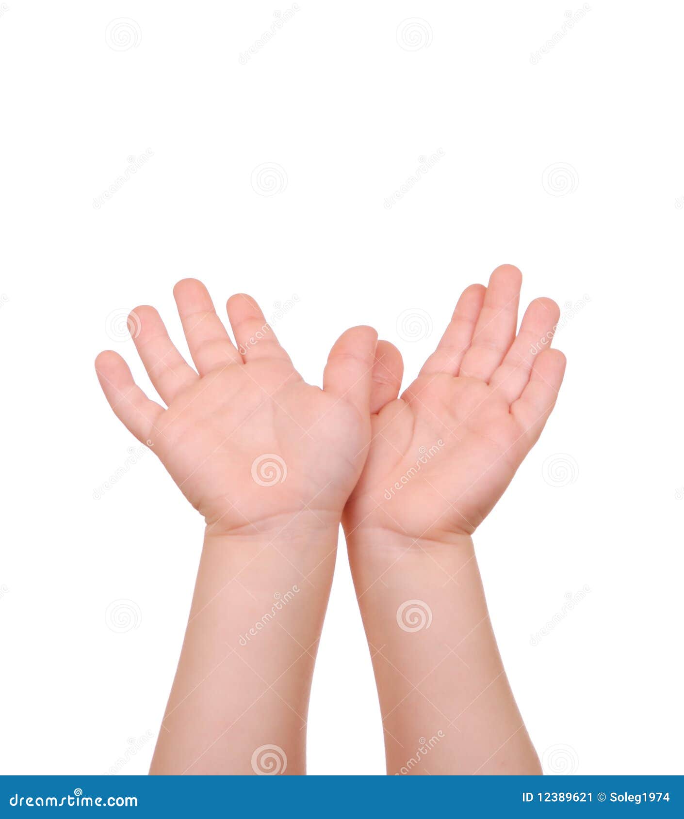 Children S Hands Palms Upwards on White Stock Image - Image of gesture ...
