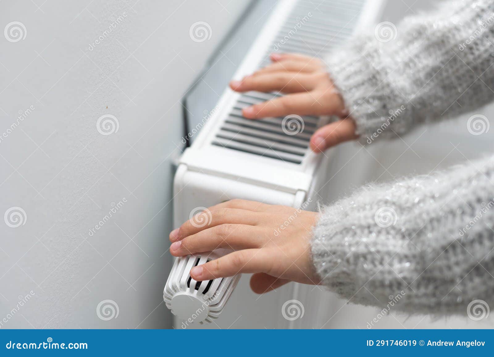 Children S Hands Warm on the Radiator. Stock Image - Image of freezing ...