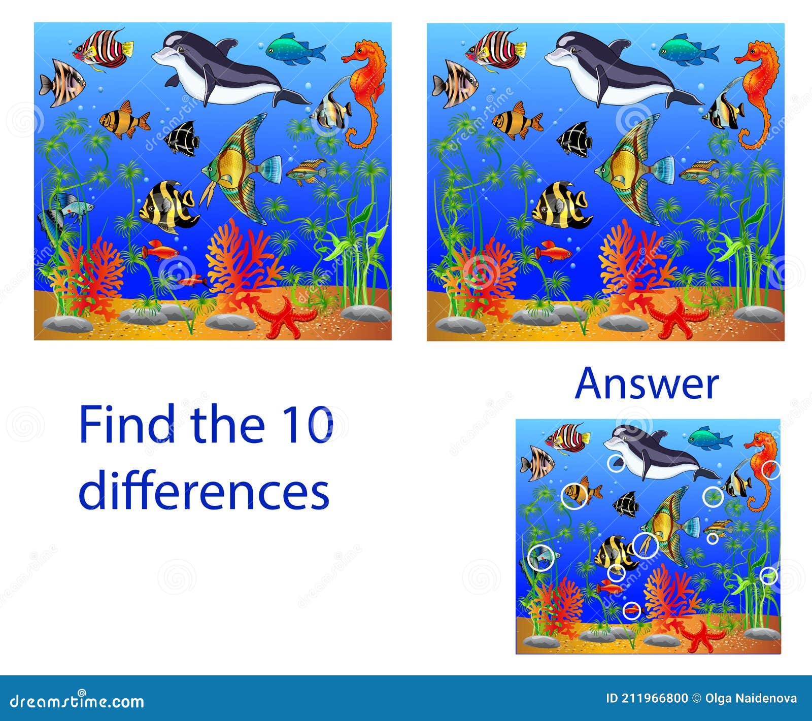 Children`s Illustration Visual Puzzle: Find Ten Differences from ...