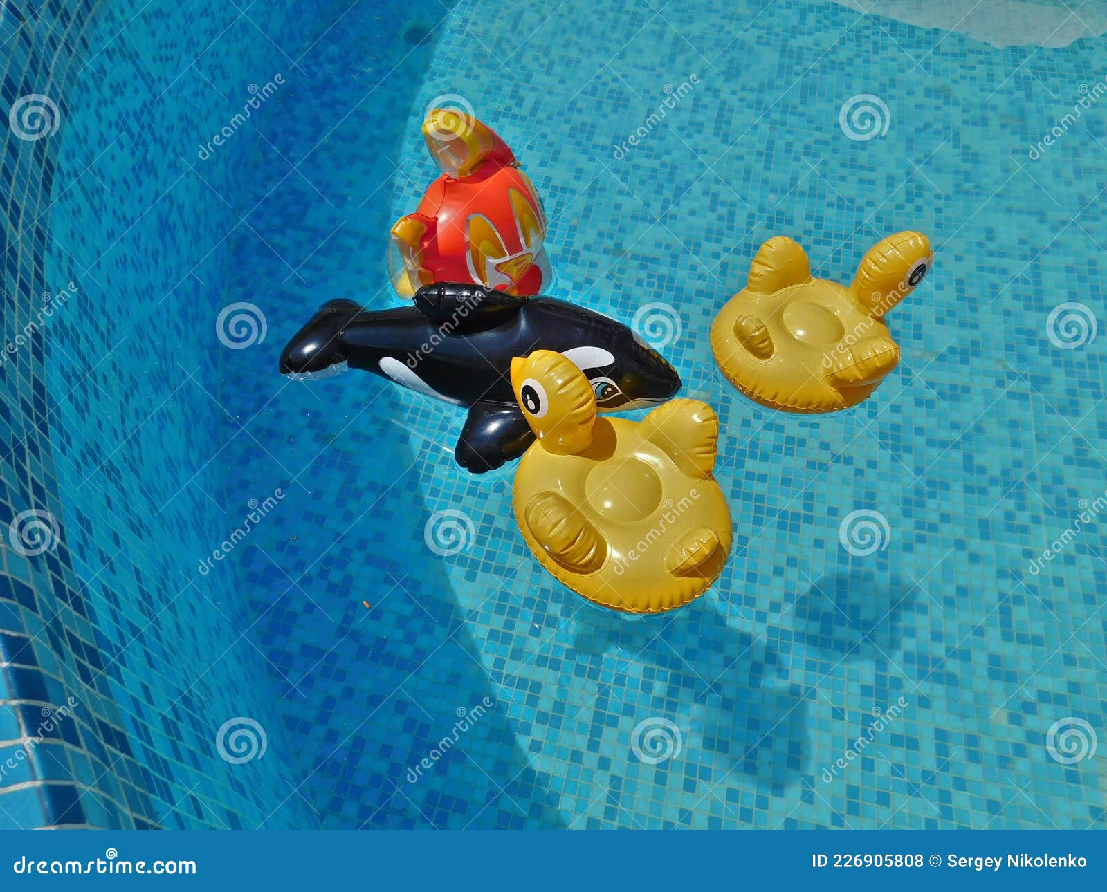 Children S Inflatable Toy Fish in the Pool. Stock Photo - Image of ...