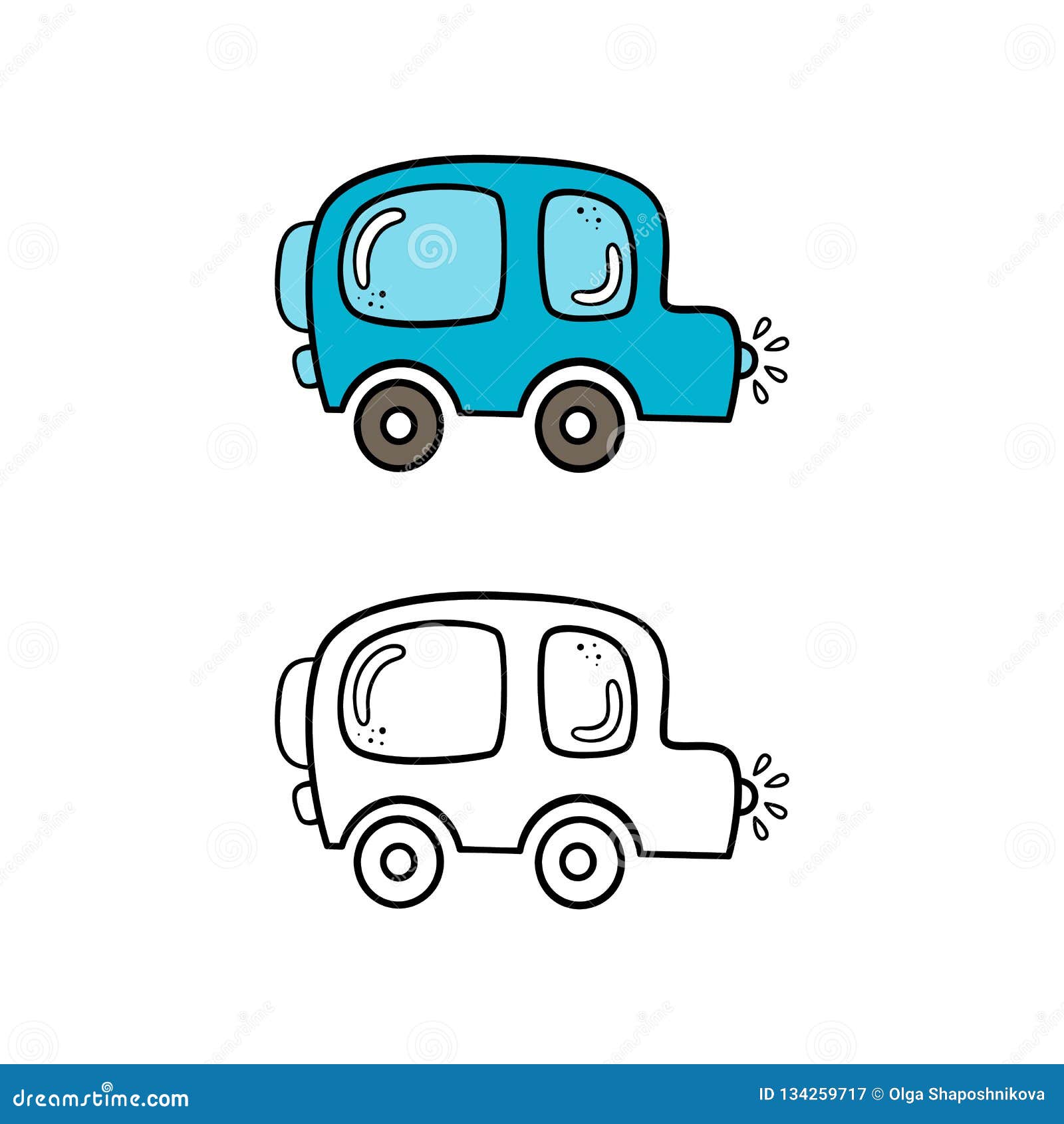 Children`s Machine. Contour and Color. Vector Illustration Stock ...