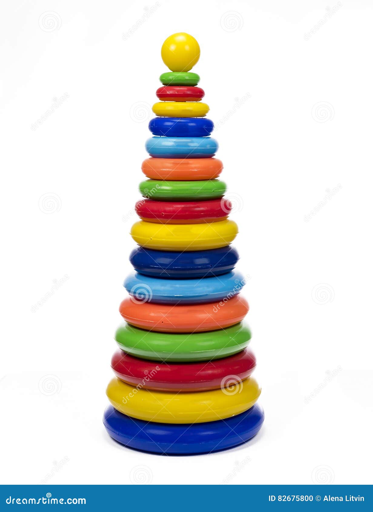 Children`s Multi-colored Pyramid Stock Photo - Image of games, object ...