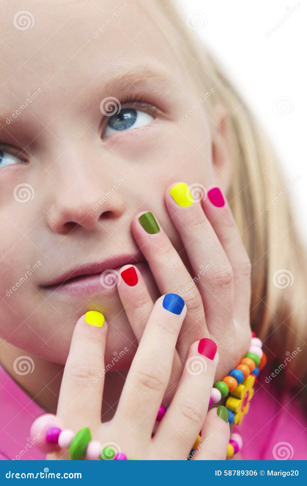 Children S Multicolored Manicure. Stock Photo - Image of girl, hands ...