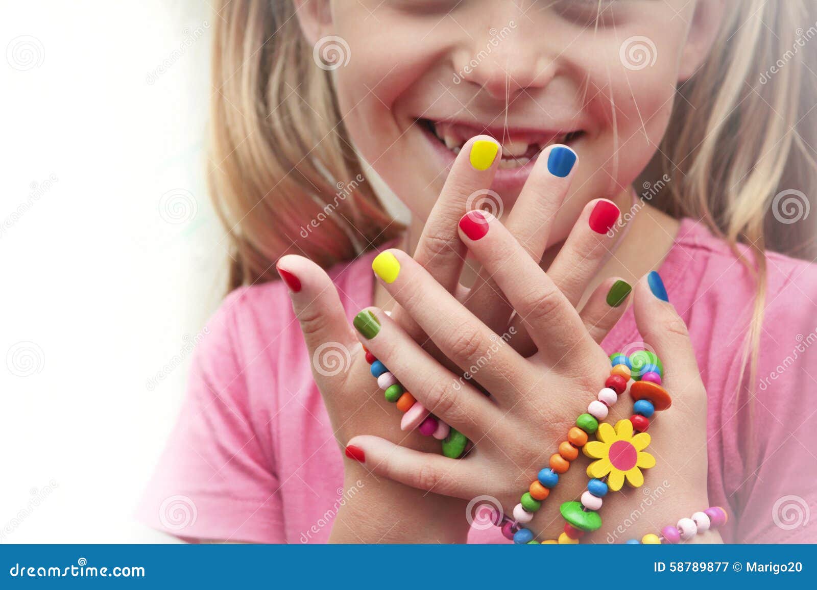 Children S Multicolored Manicure. Stock Image - Image of colored ...