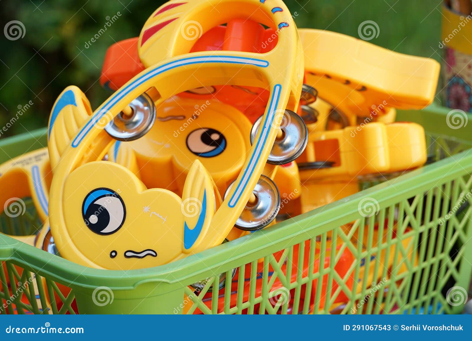 Children S Musical Instruments in a Basket Stock Image - Image of ...