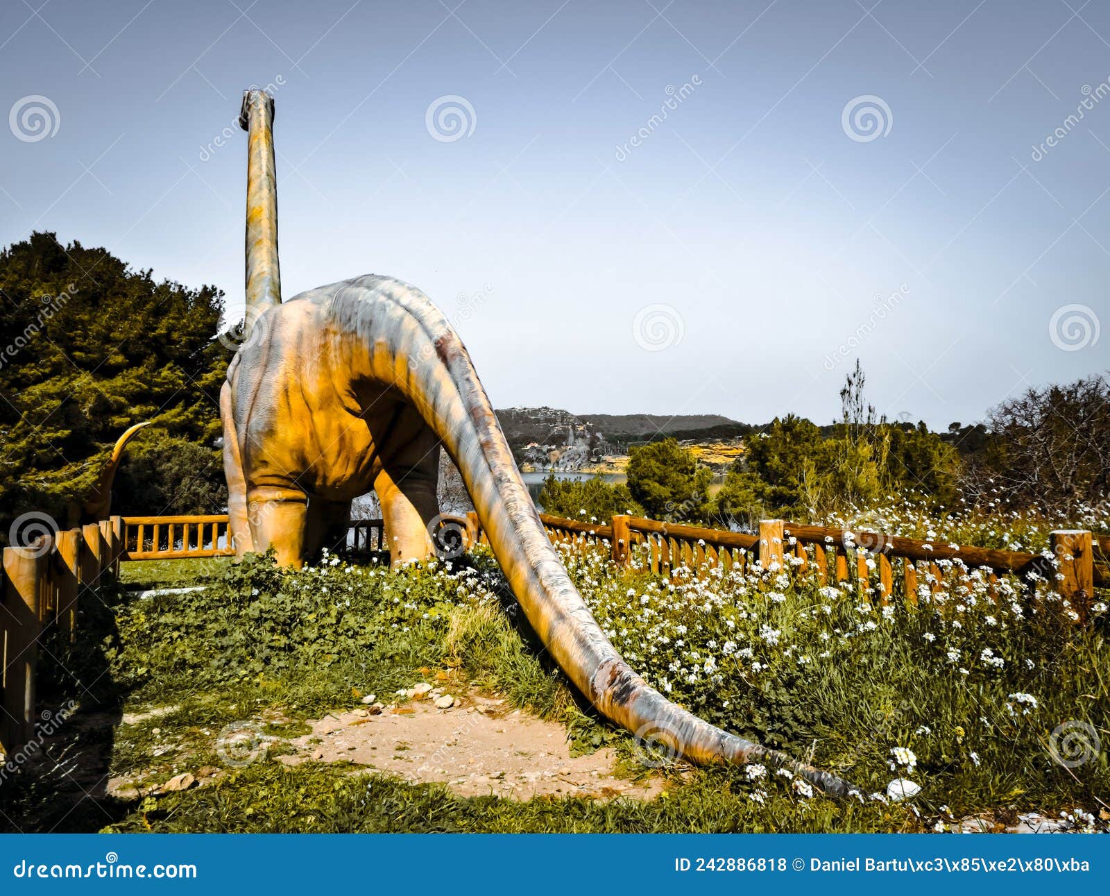Children S Park with Dinosaurs - Diplodok Stock Photo - Image of ...