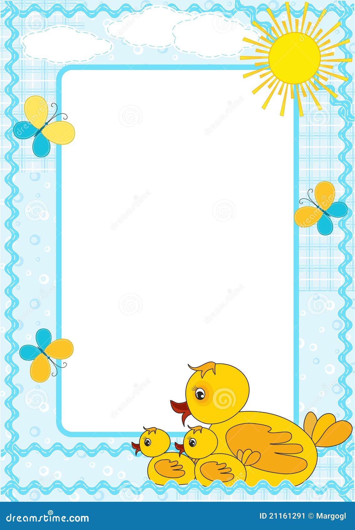 Children S Photo Framework. Duck Stock Vector - Illustration of child ...