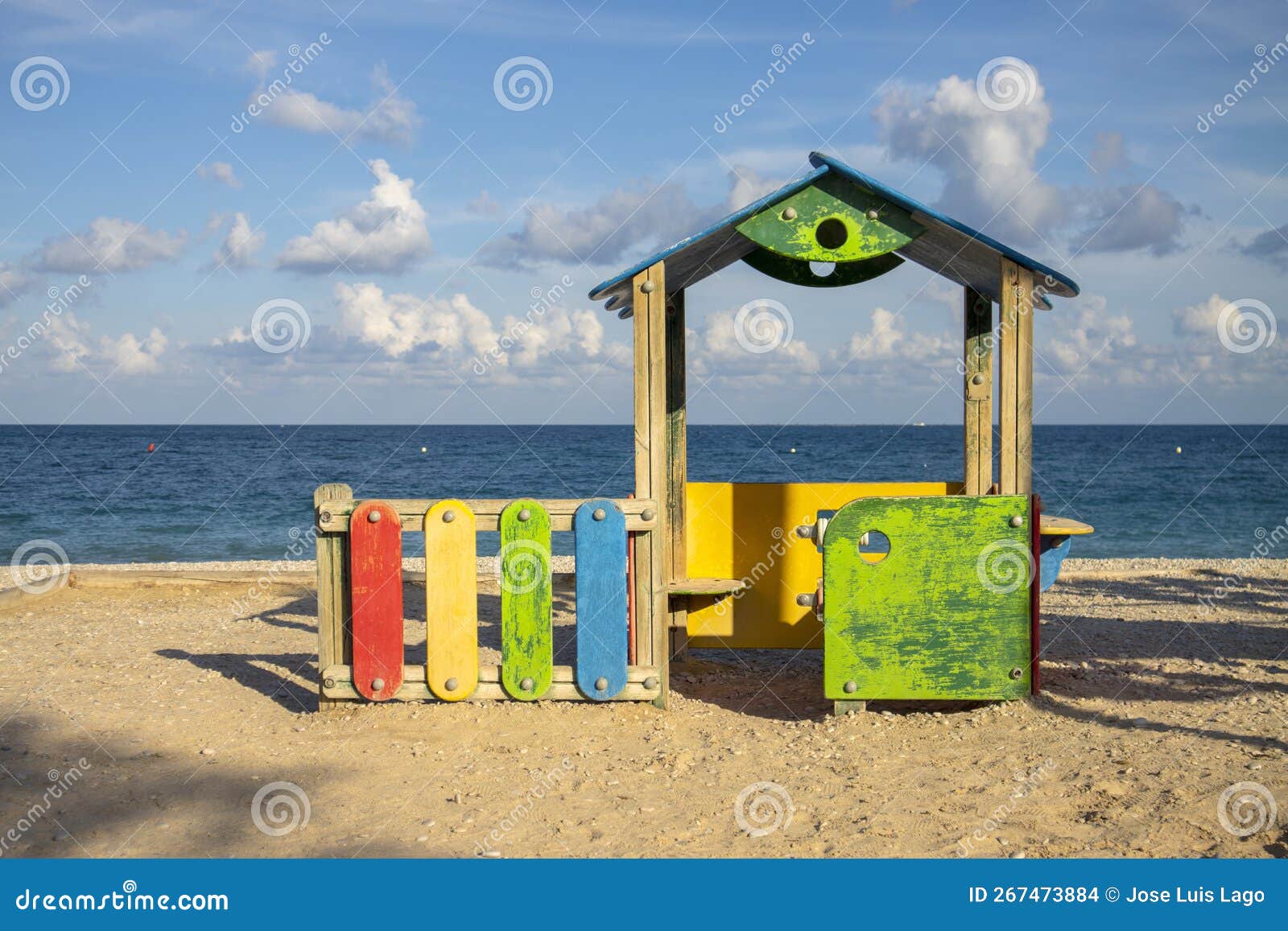 Children S Playground on the Beach Stock Photo - Image of wood ...