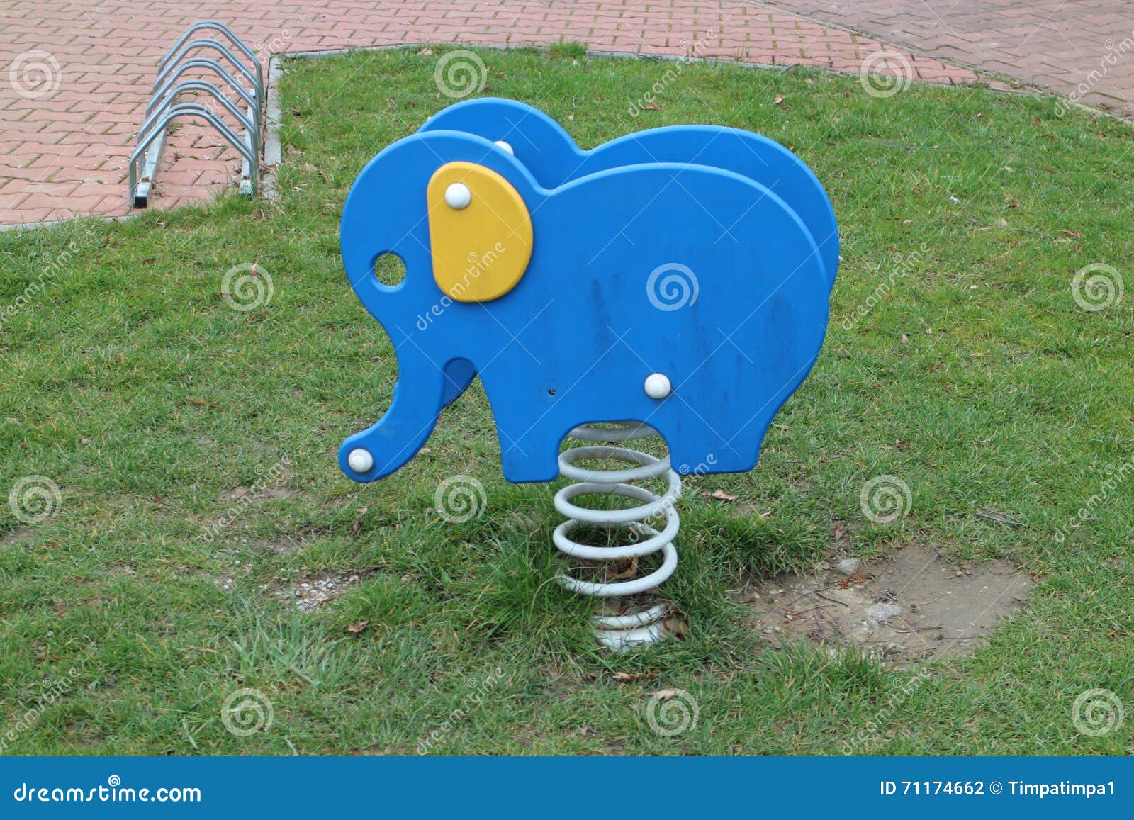ChildrenÂ´s Playground with Elephant Stock Photo - Image of area ...