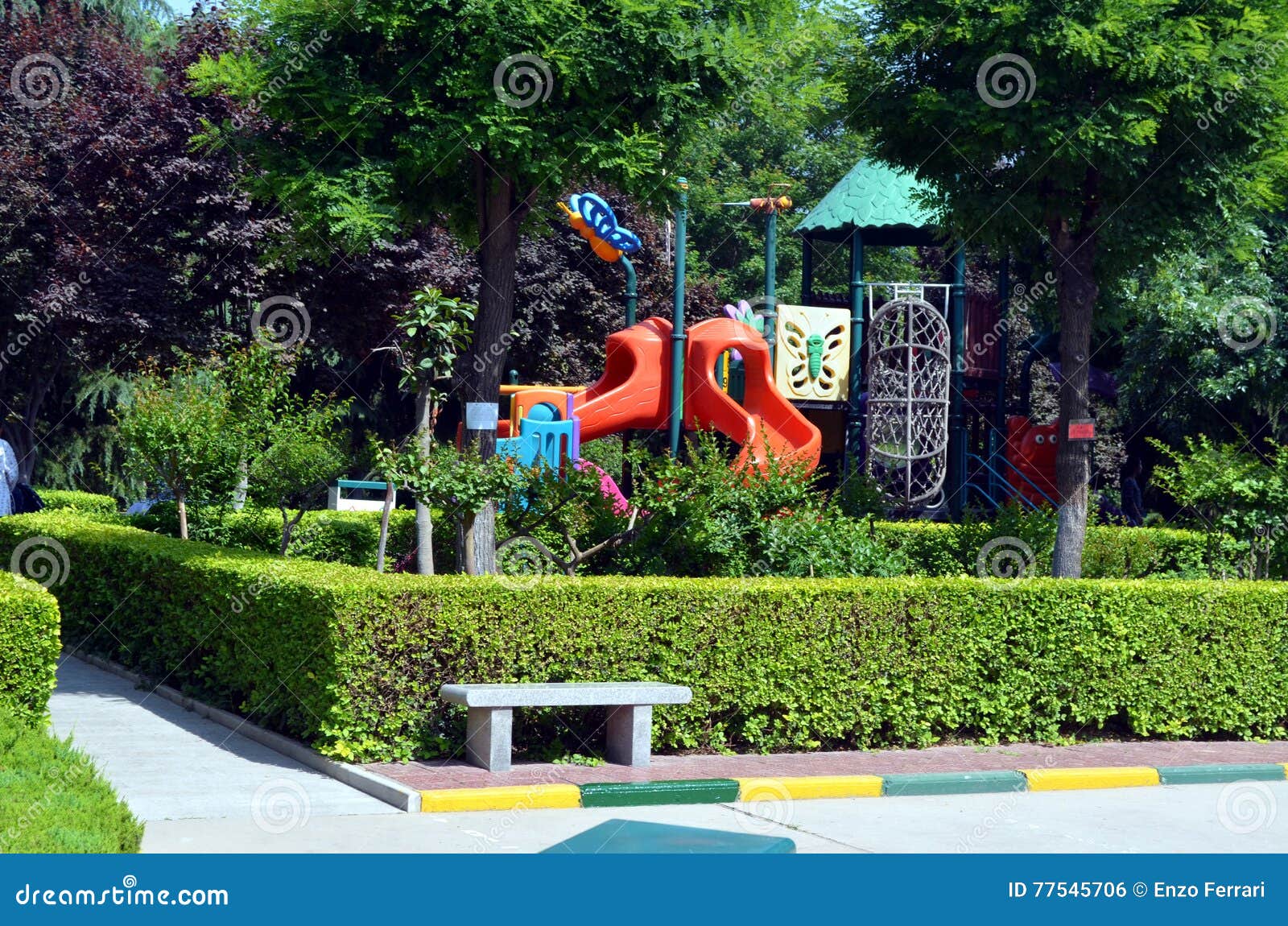 Children S Playground in the Middle of a Park Stock Photo - Image of ...