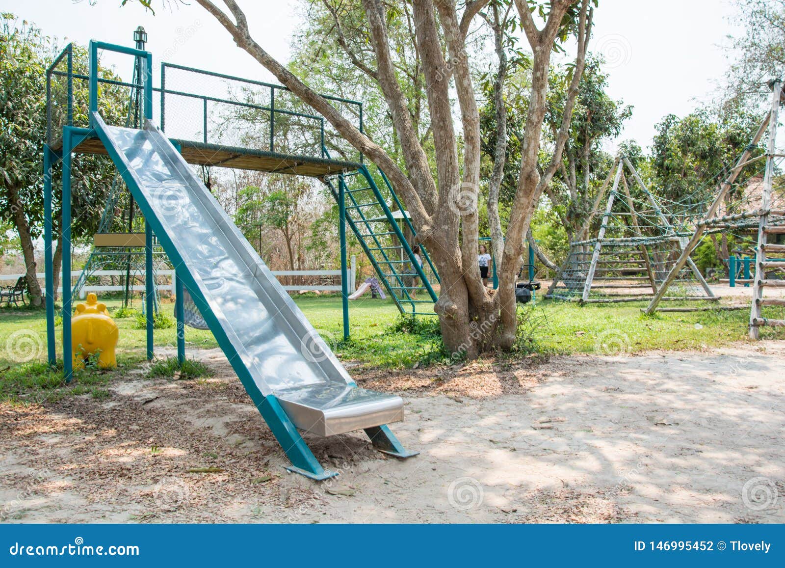 Playground In An Open-air Park, There Are Slides Royalty-Free Stock ...