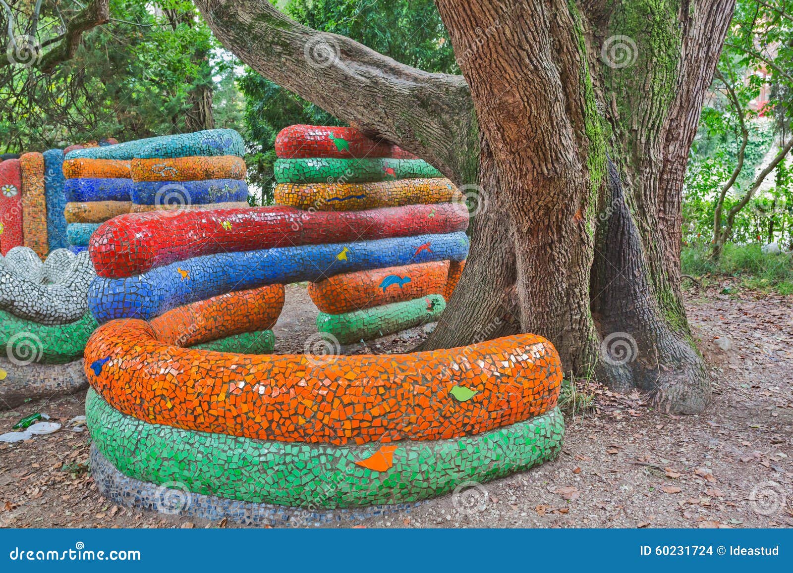 Children S Playground Park Mosaic Installation Stock Photo - Image of ...