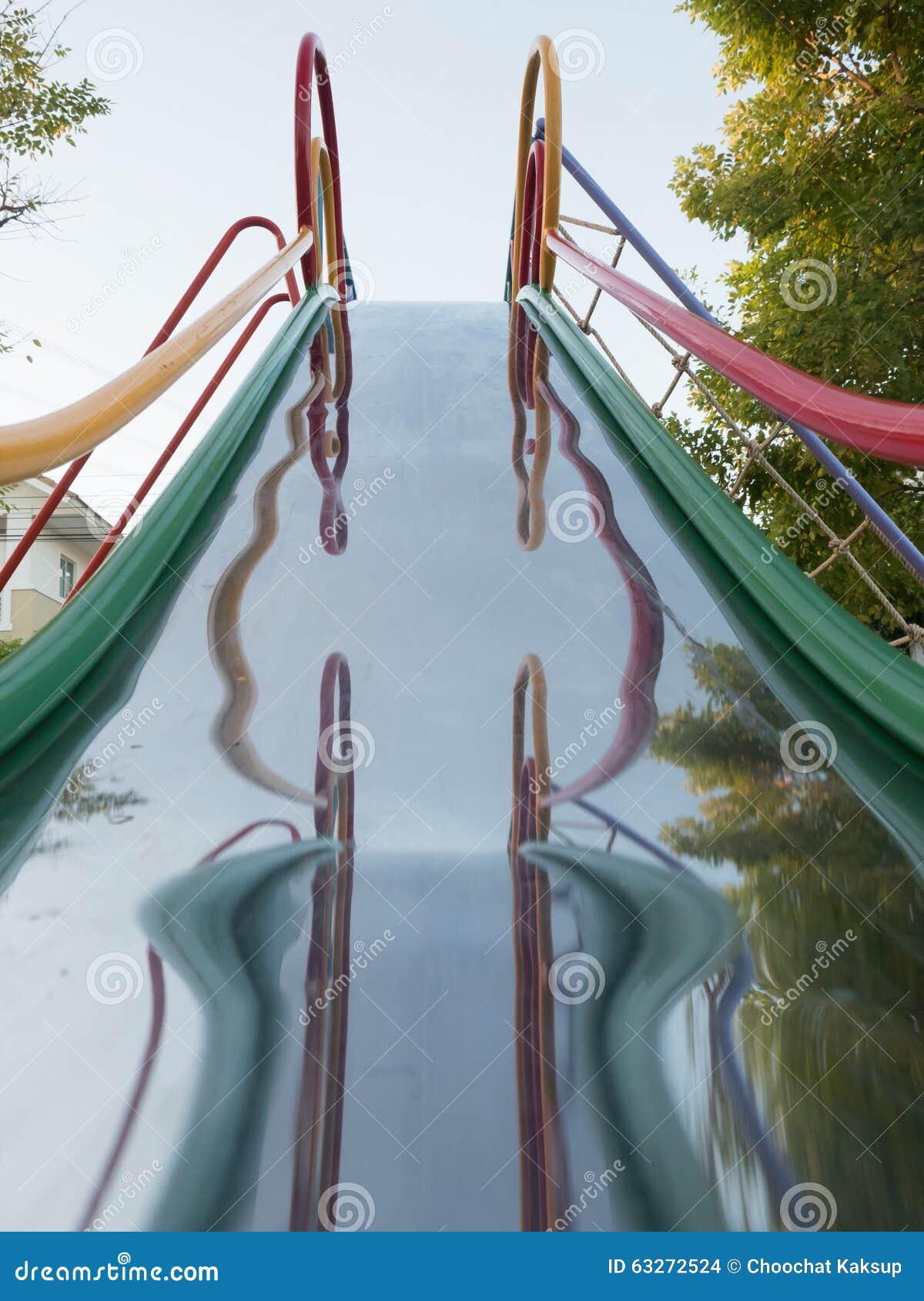 The Slides On The Playground For Children Stock Image | CartoonDealer ...