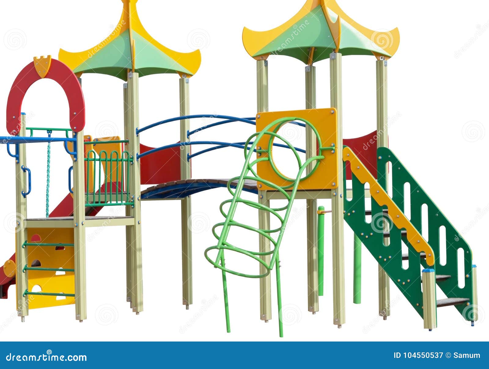 Children`s Playground on White Stock Image - Image of exercise, play ...