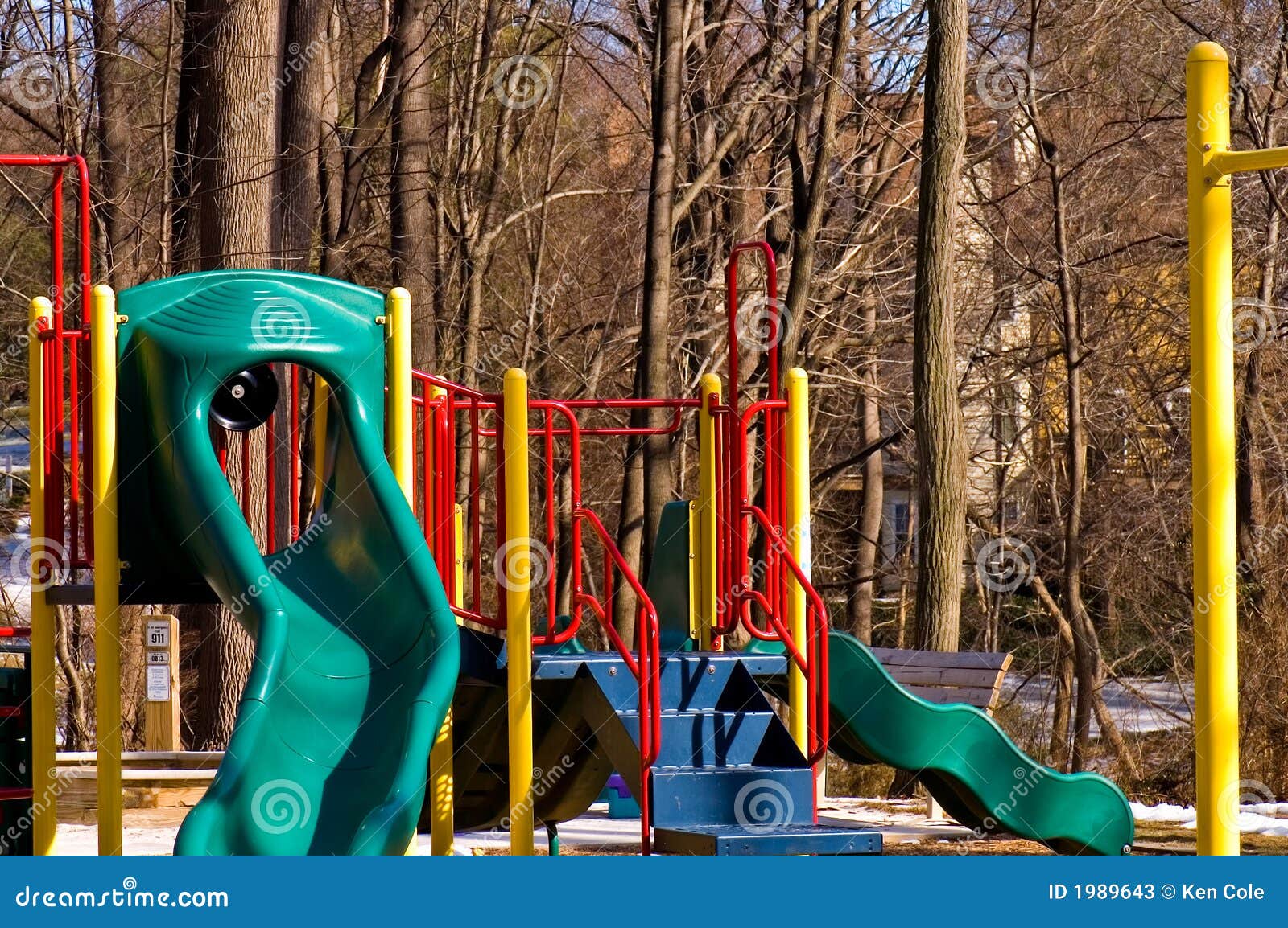 Children S Playground in Winter Stock Image - Image of children, woods ...