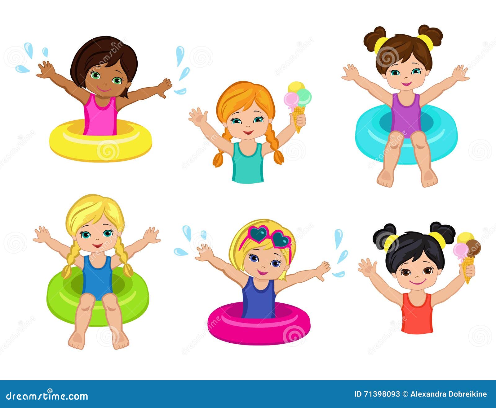 Children S Pool Party on Background. Stock Vector - Illustration of ...