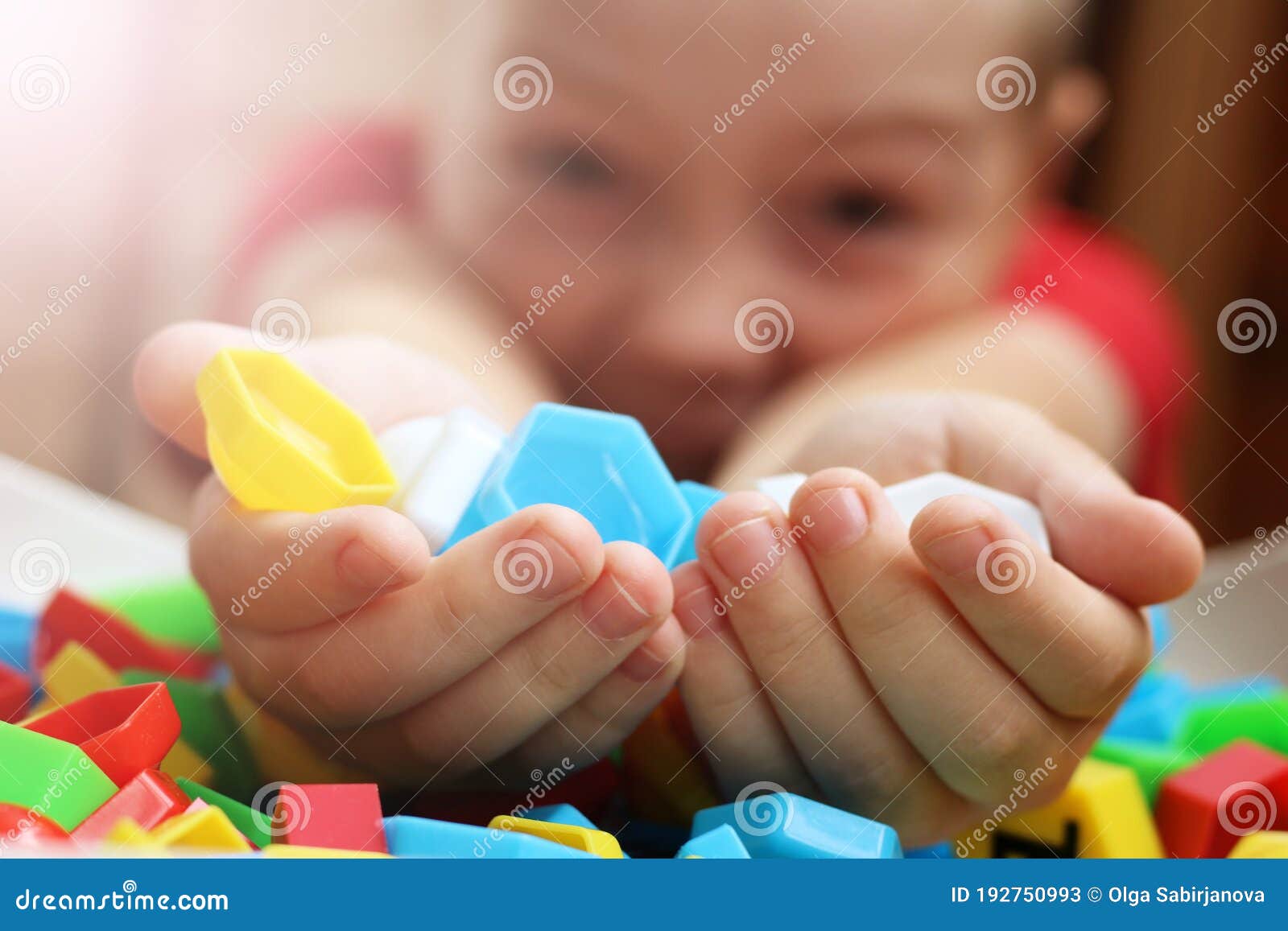 Children`s Puzzle in Small Hands, Developing Game Stock Image - Image ...