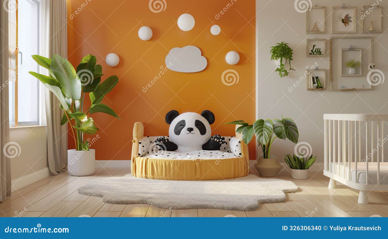Children S Room Interior with Cute Panda. Generated AI Stock ...