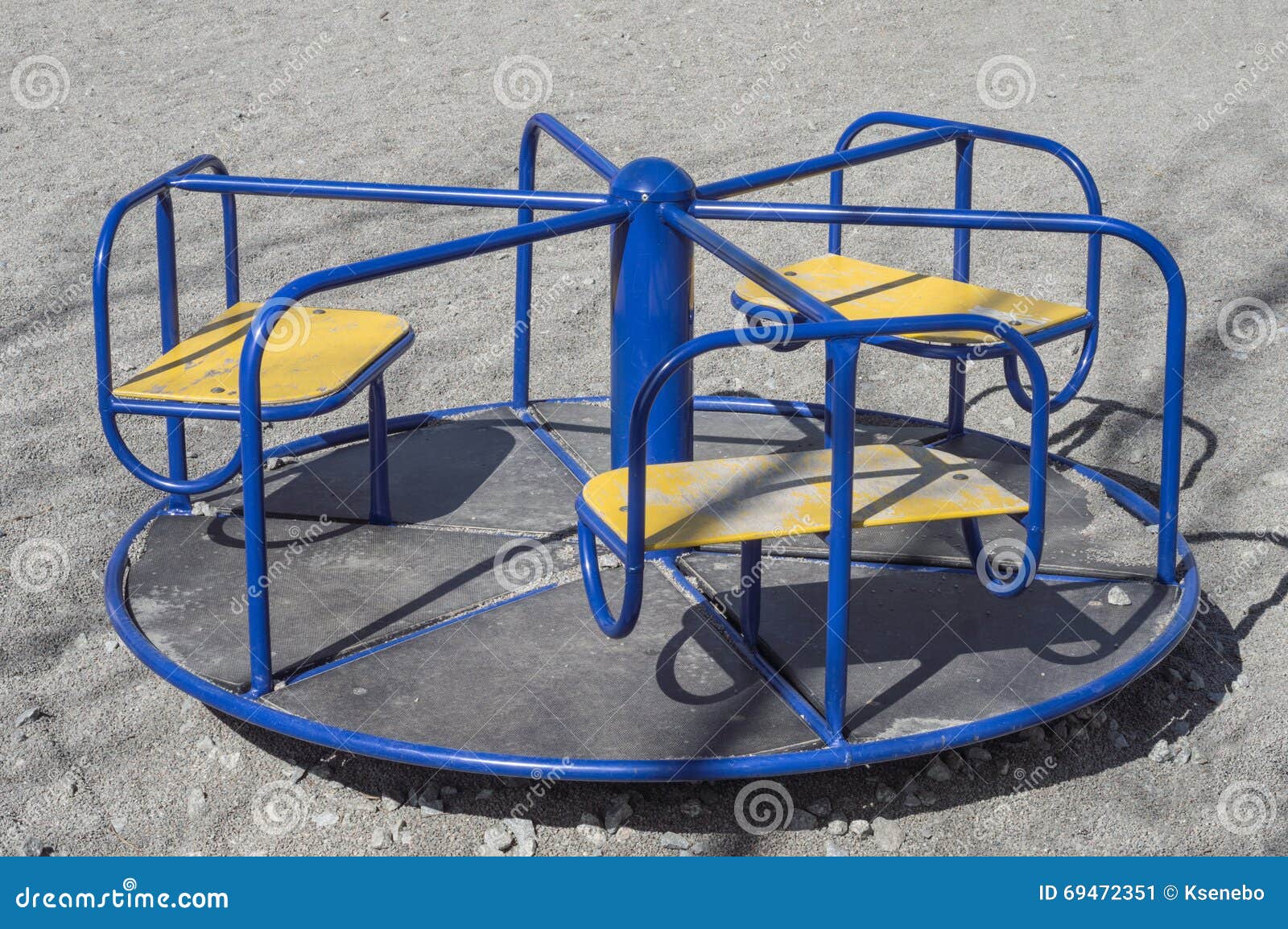 Children S Roundabout (merry-go-round) on the Playground. Stock Image ...
