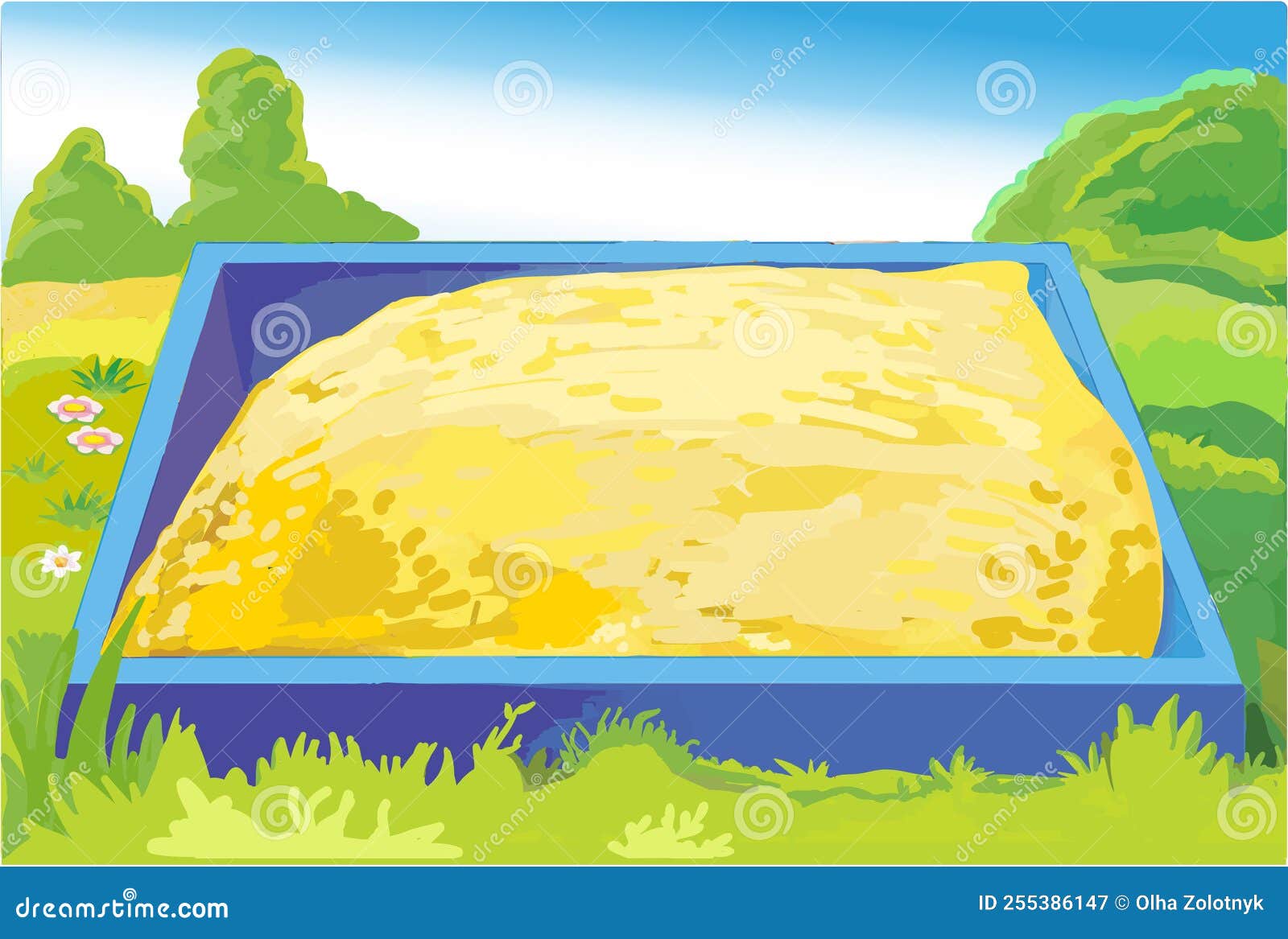 Children`s Sandbox, Vector Flat Design Illustration Stock Vector ...