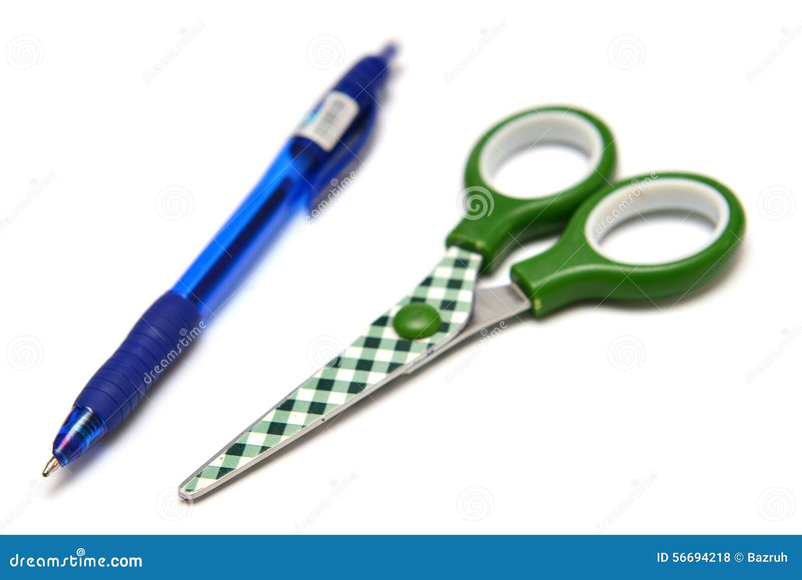 Children School Scissors and Pen Stock Photo - Image of color ...
