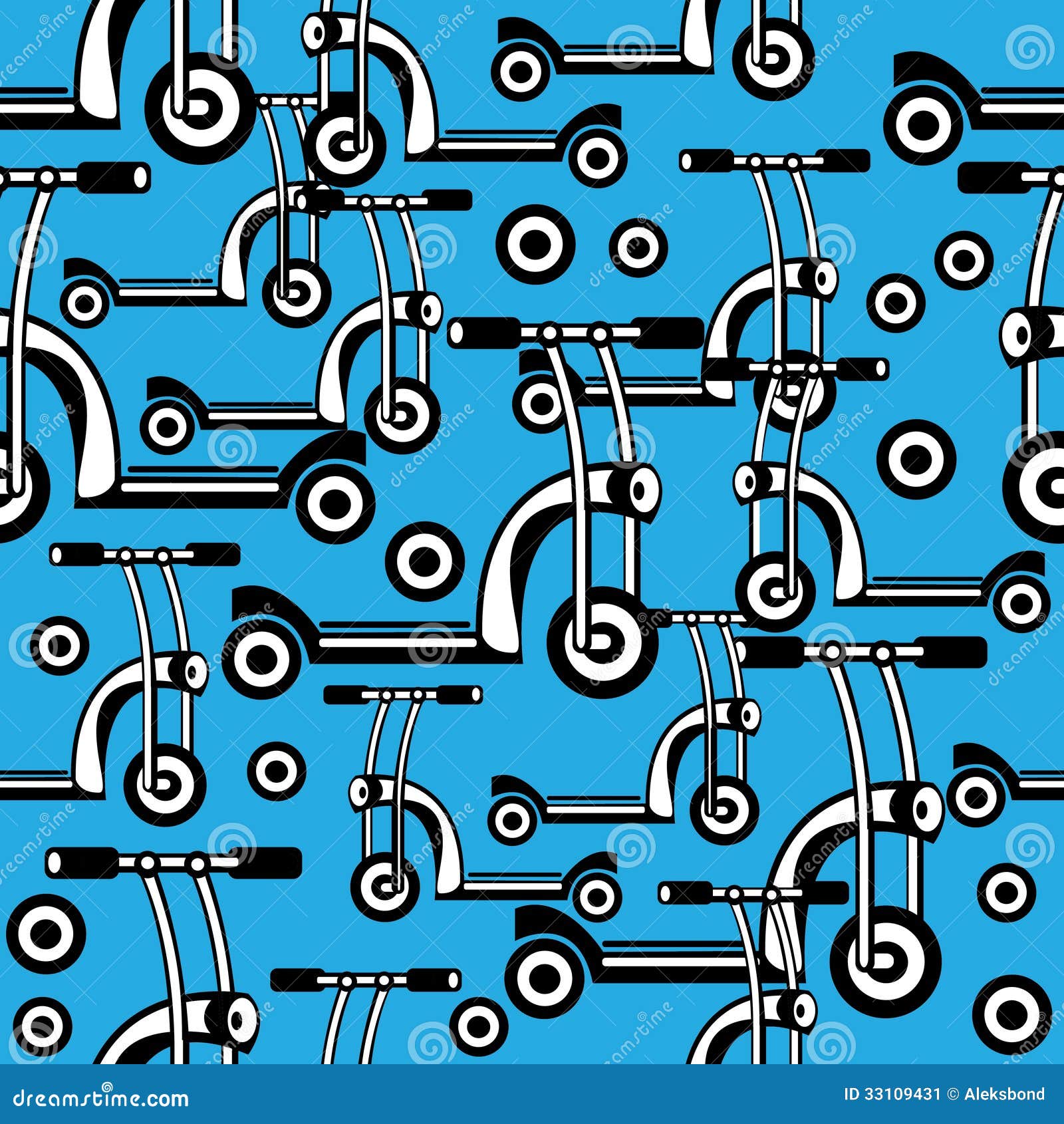 Children S Scooter of Seamless Pattern Stock Vector - Illustration of ...