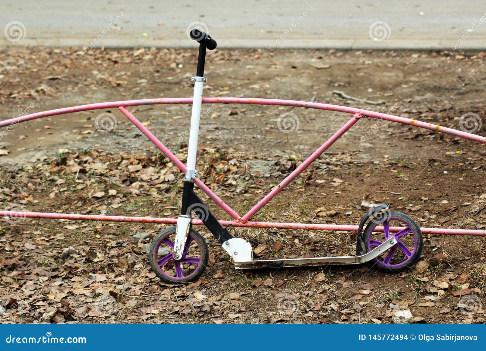 Children`s Scooter in the Spring Stock Photo - Image of outdoor ...