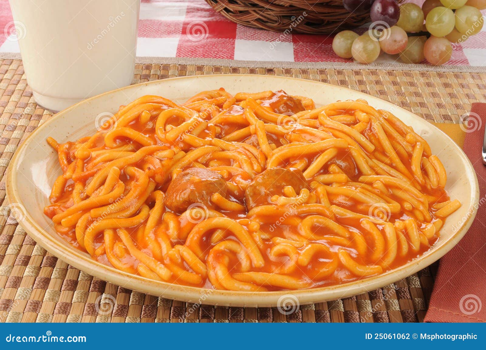 Children S Spaghetti and Meatballs Stock Photo - Image of hamburger ...