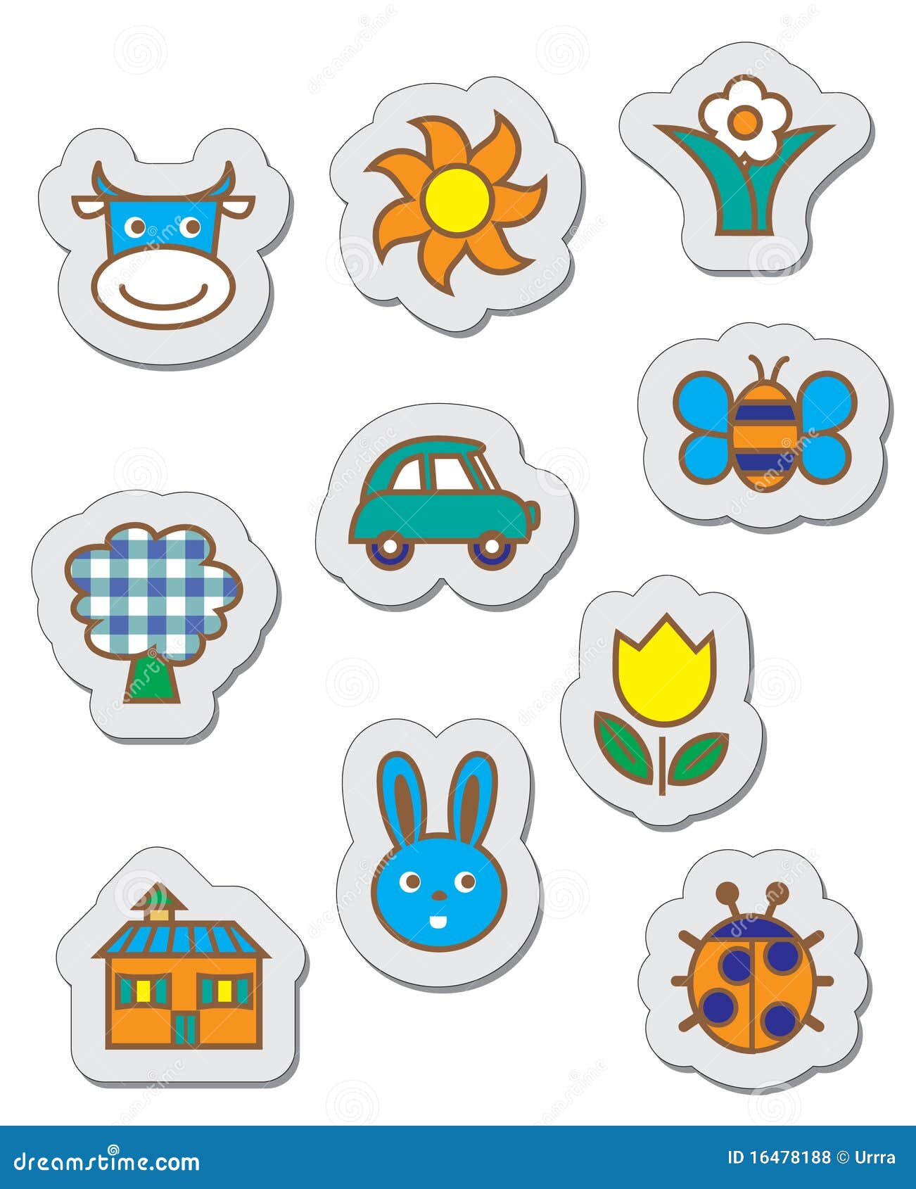 Children s stickers stock vector. Illustration of clothes - 16478188