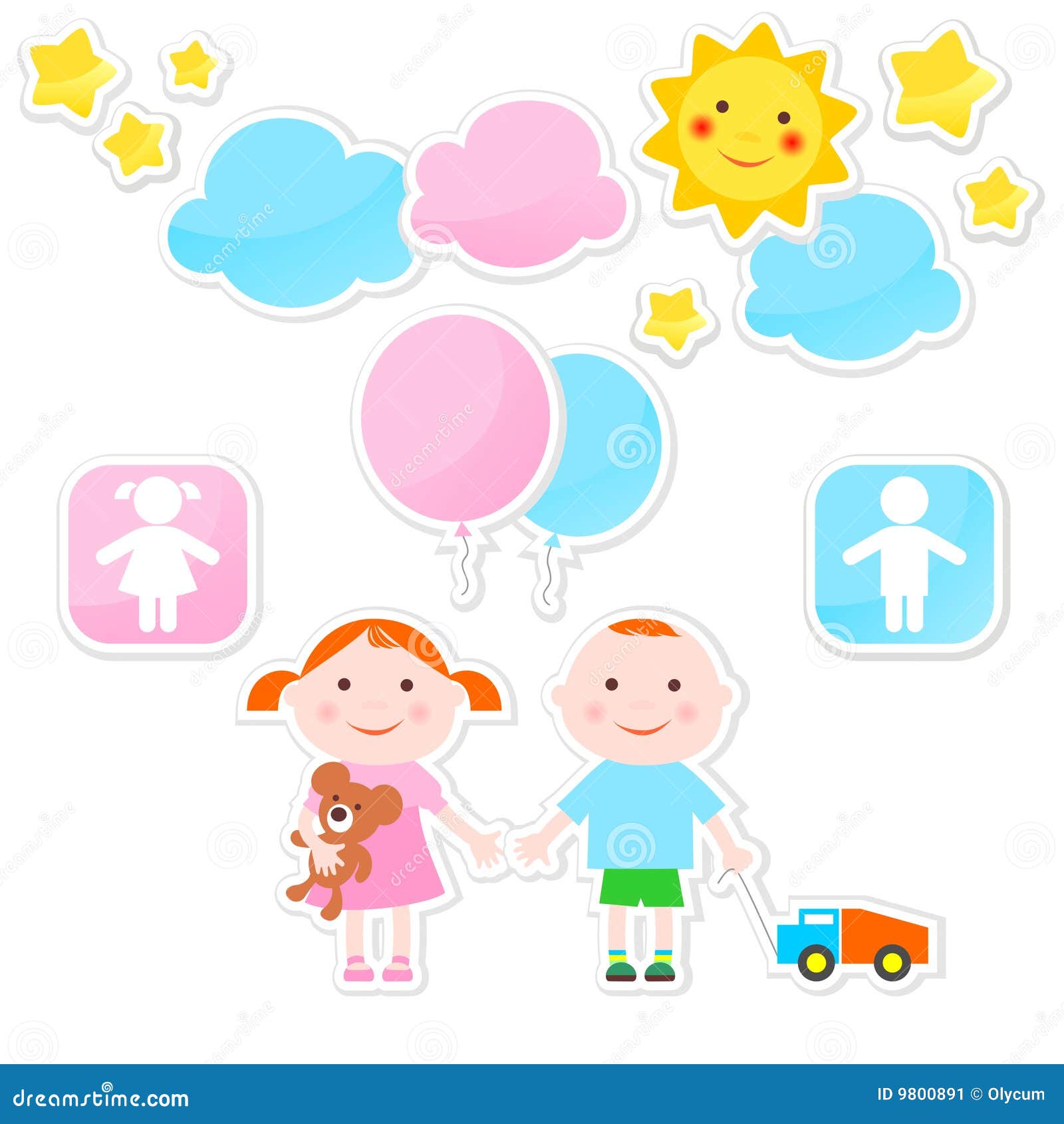 Children s stickers stock vector. Illustration of child - 9800891