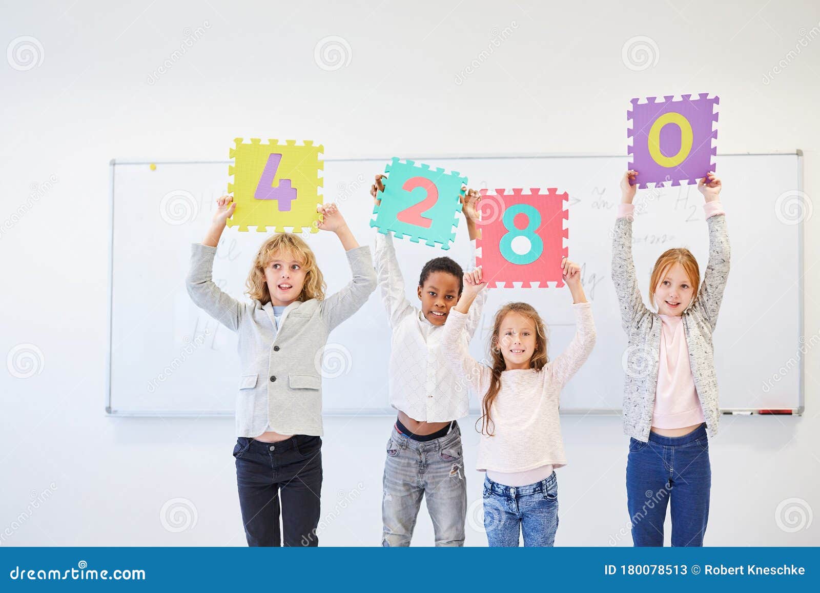 Children`s Team Does a Creative Exercise Stock Image - Image of friends ...