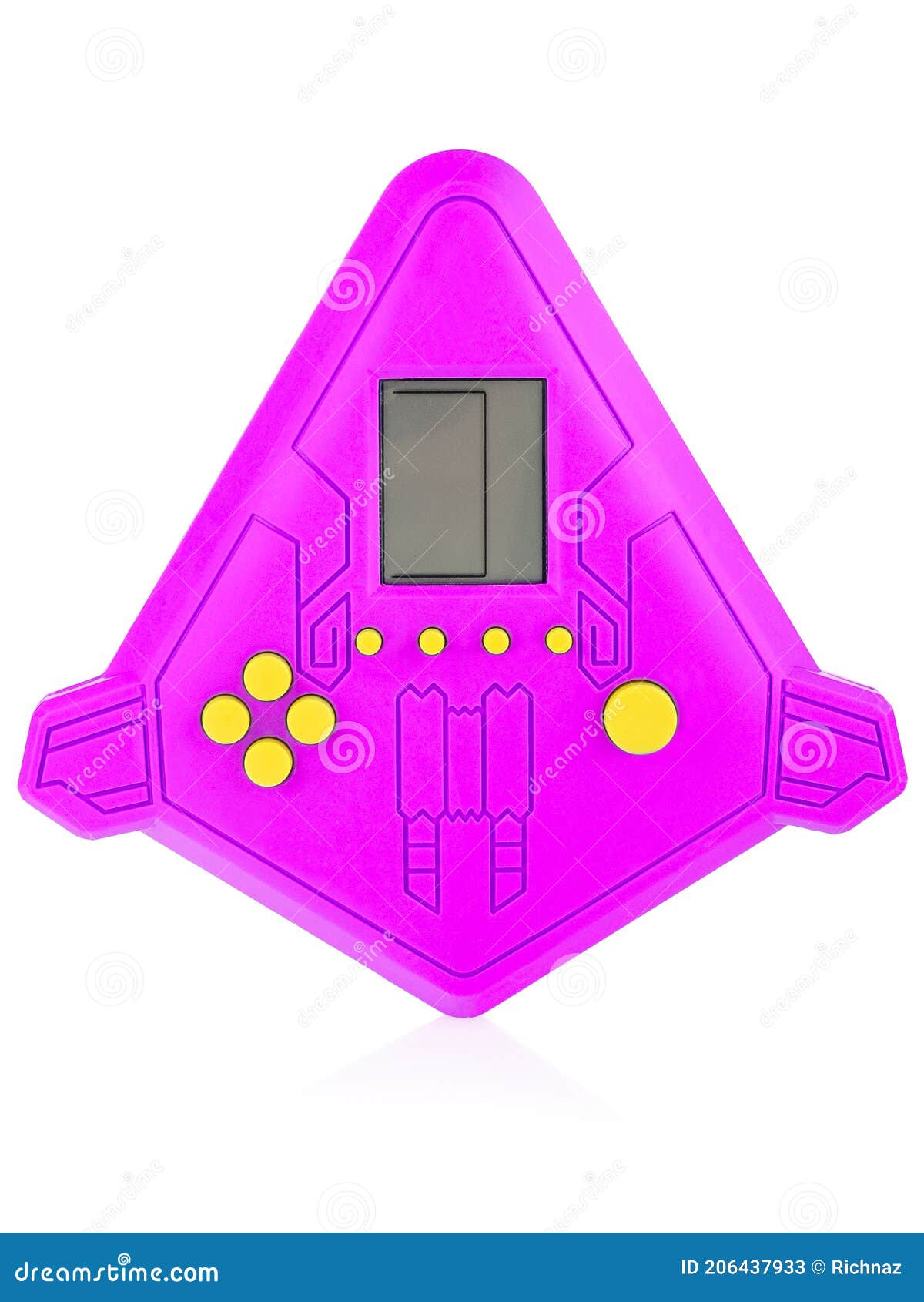 Children`s Tetris Pink with Yellow Buttons on a White Background. Games ...