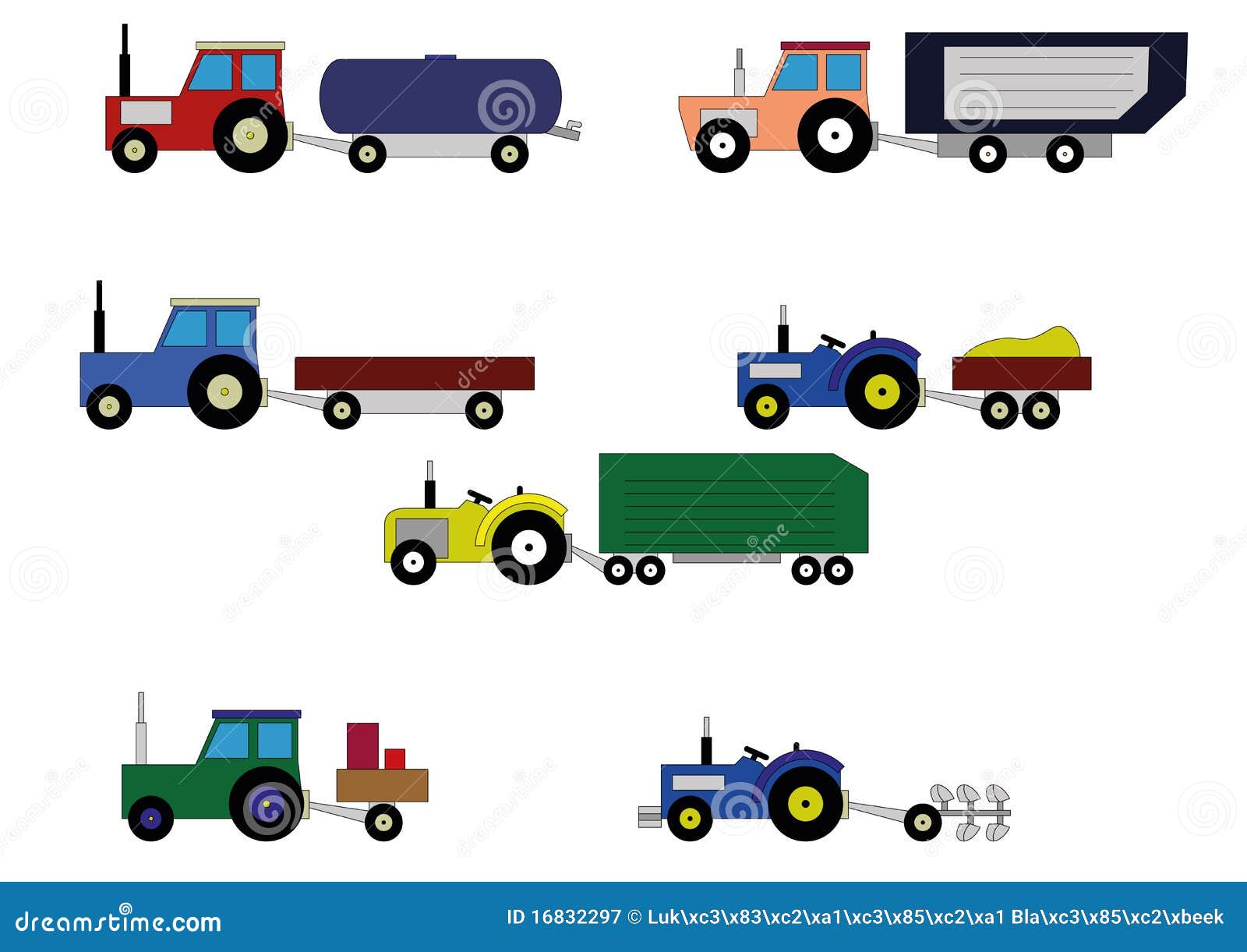 Children s toy tractor stock vector. Illustration of technology - 16832297