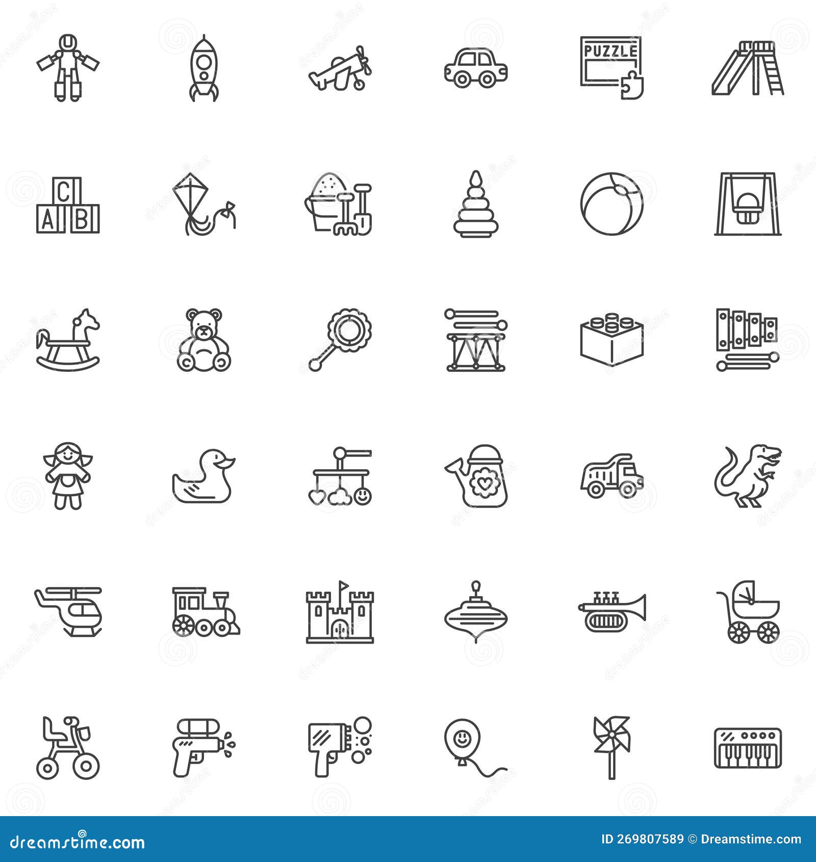 Children S Toys Line Icons Set Stock Vector - Illustration of design ... Children S Toys Line Icons Set Stock Vector - Illustration of design ...