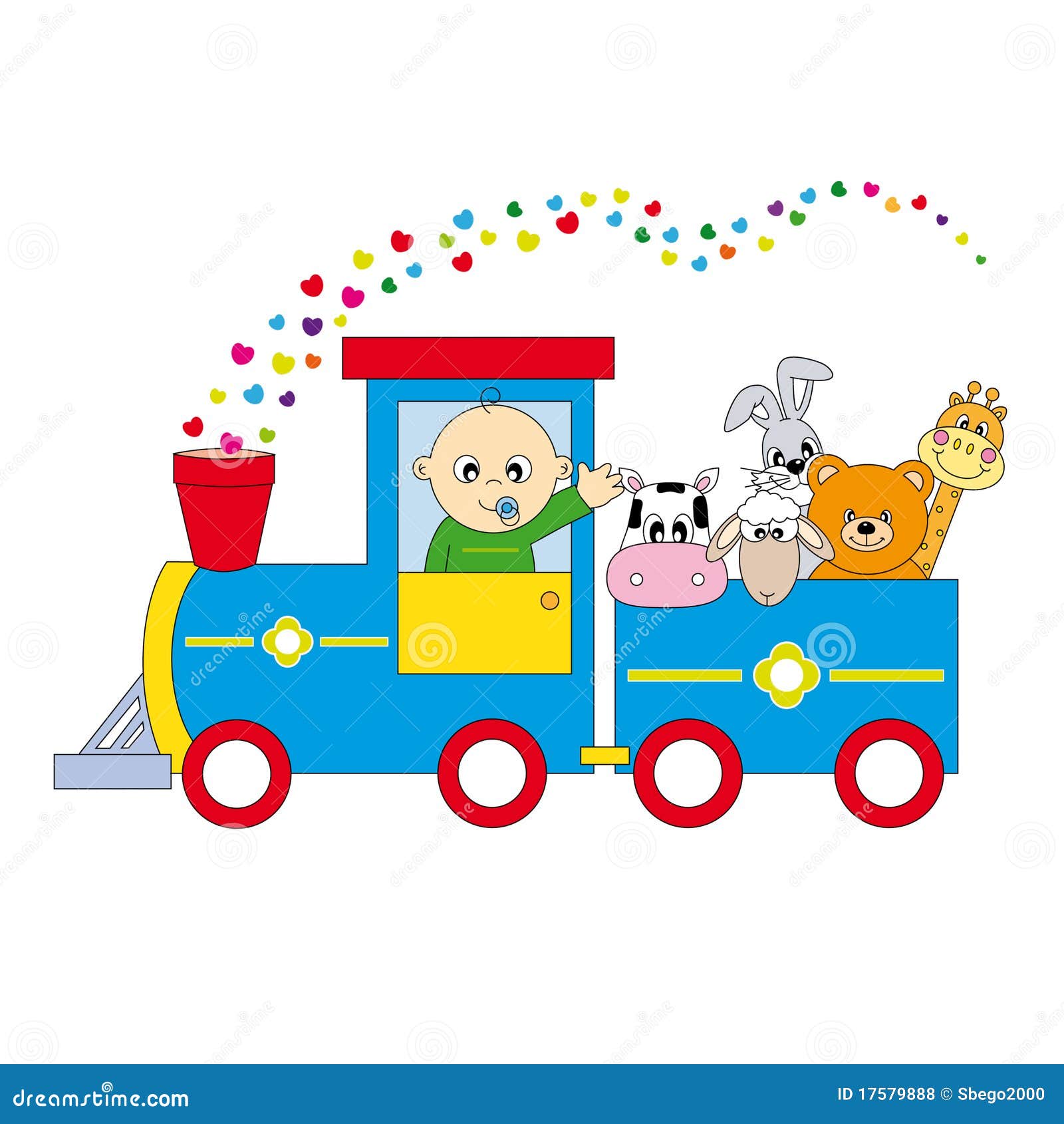 Train Animals Cartoon Vector | CartoonDealer.com #16706253