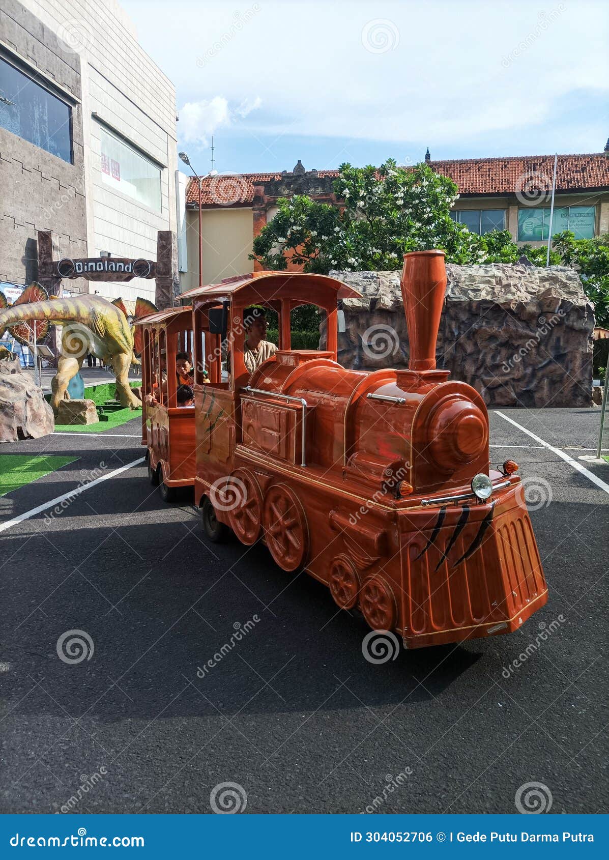 Badung, Indonesia - January 9, 2024: Childrens Train Ride Made of Wood ...