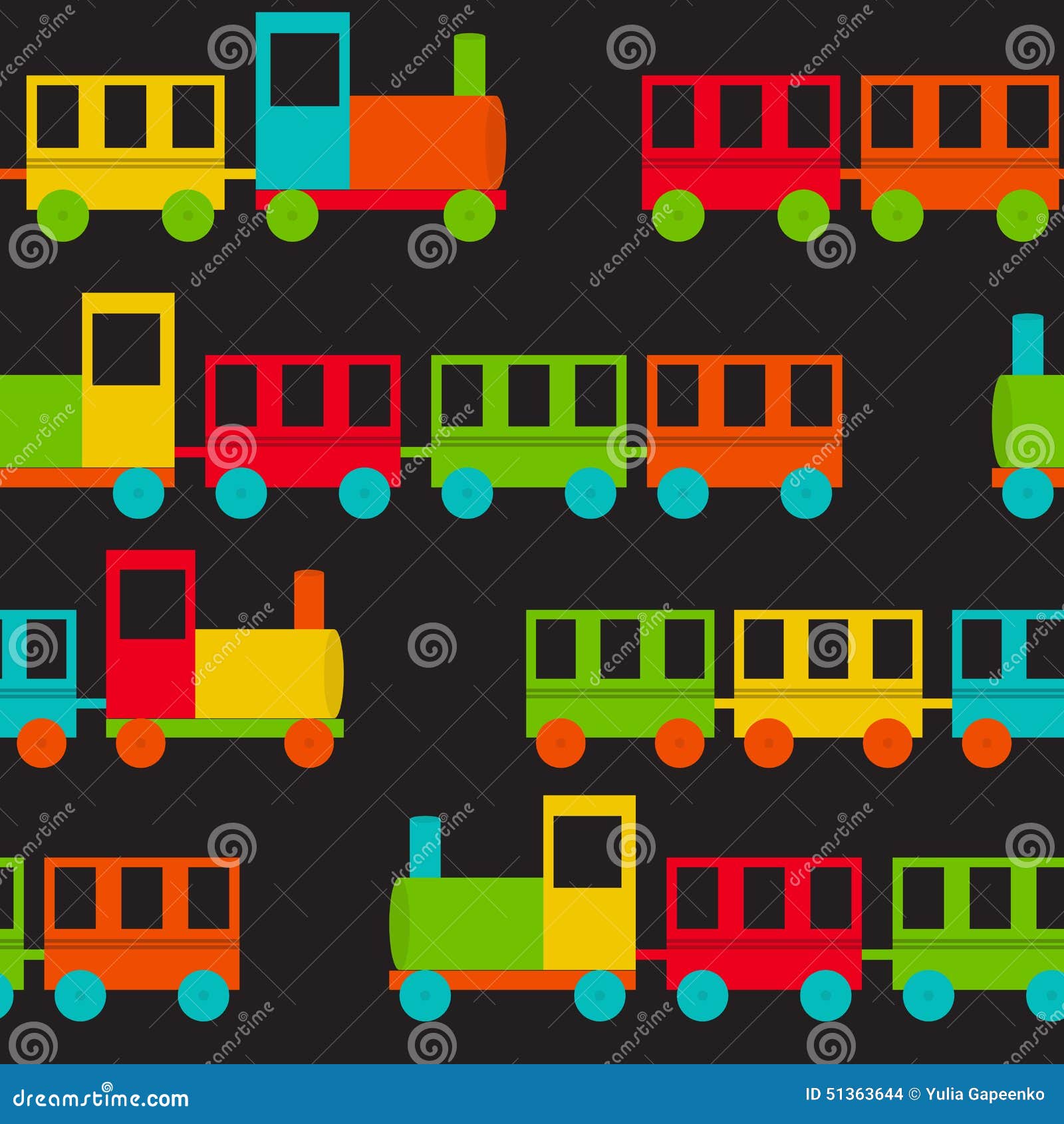 Train Seamless Pattern Vector Illustration Isolated On White Background ...