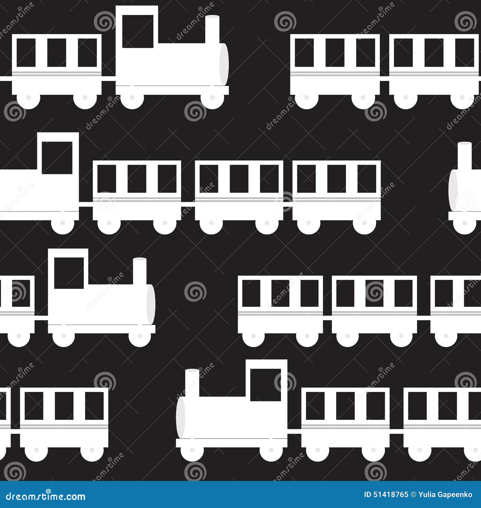Train Seamless Pattern Vector Illustration Isolated On White Background ...
