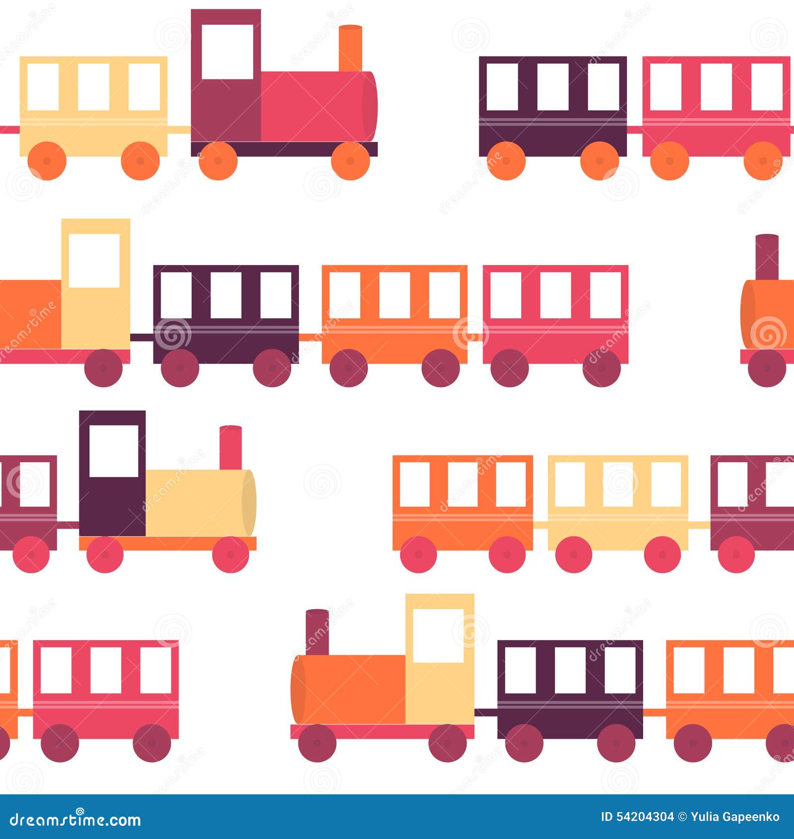 Train Seamless Pattern Vector Illustration Isolated On White Background ...