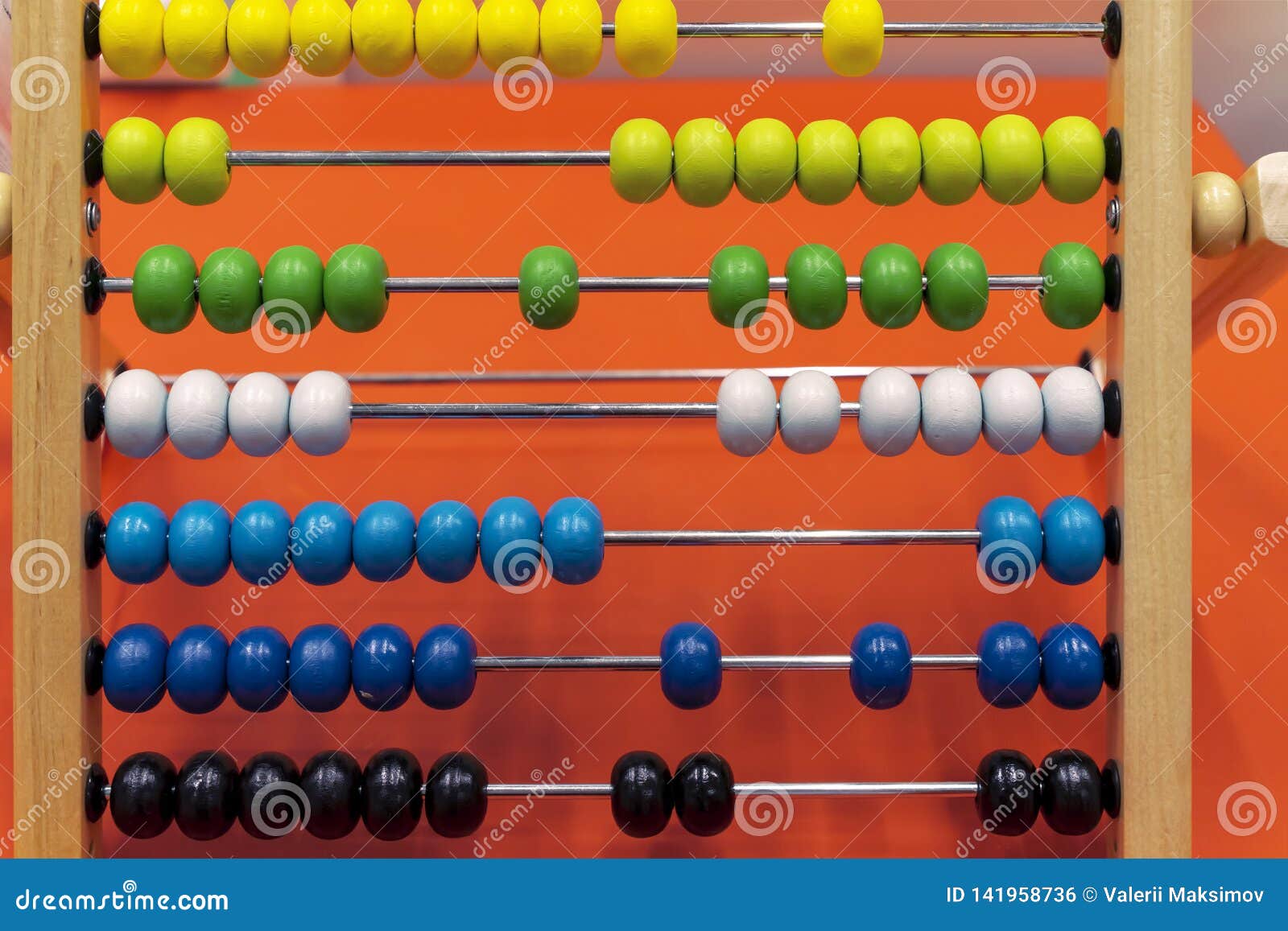 Children`s Wooden Abacus on an Orange Background Stock Photo - Image of ...